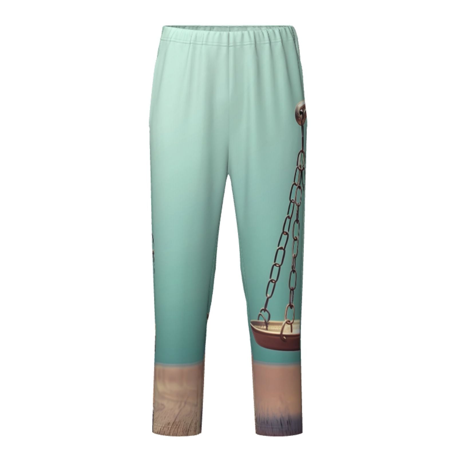 Pofeuu Vintage Brass Balance Scale Print Teenagers' Pajama Pants, Soft ...