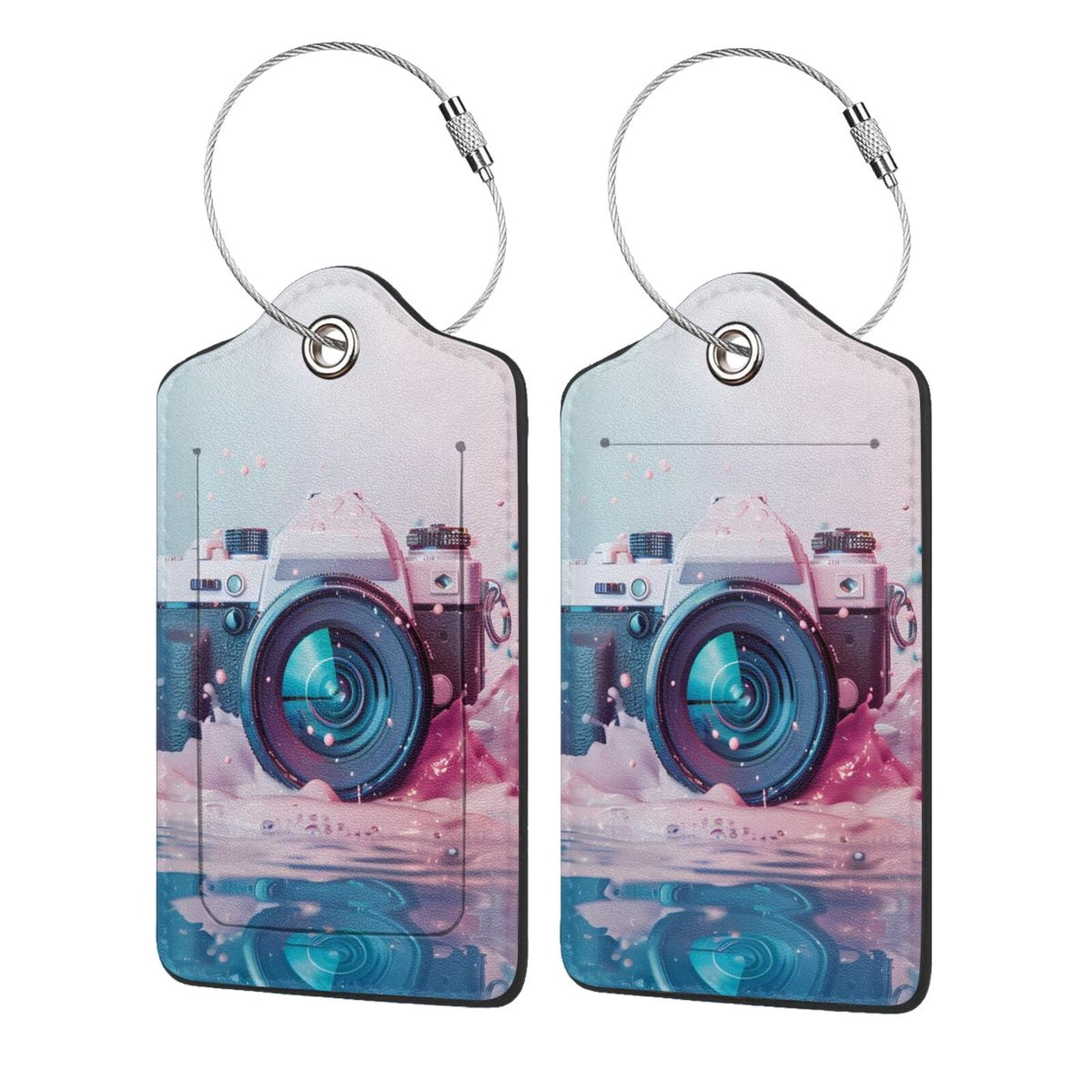 Pofeuu Vintage Camera Splash Art Print Luggage Tags, Privacy Cover ID ...