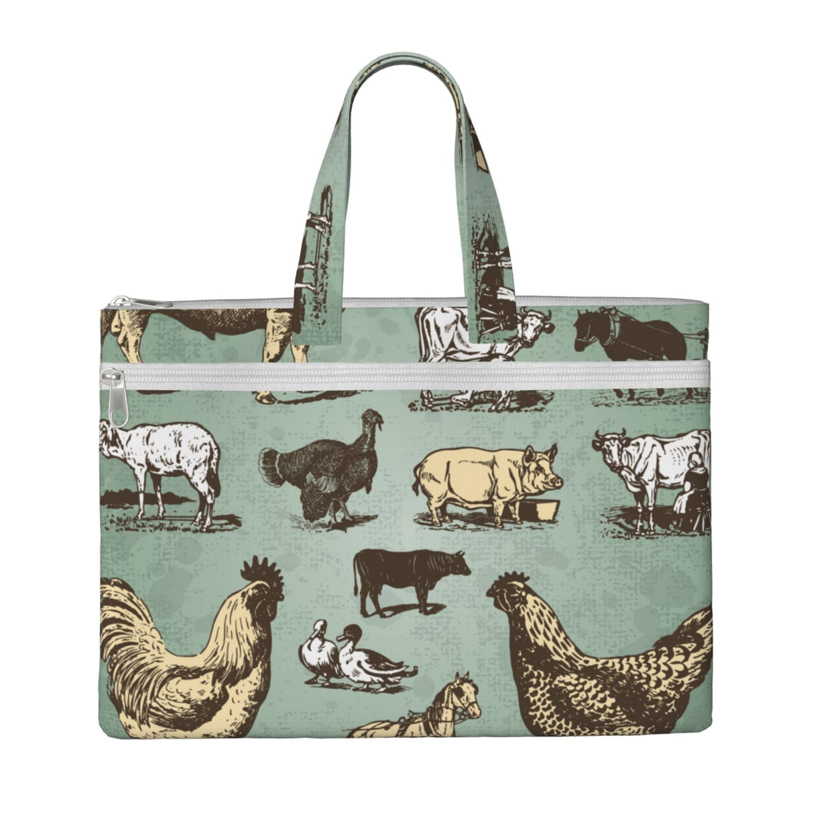 Pofeuu Vintage Farm Animals Print Laptop Bag Carrying - Computer Bag ...