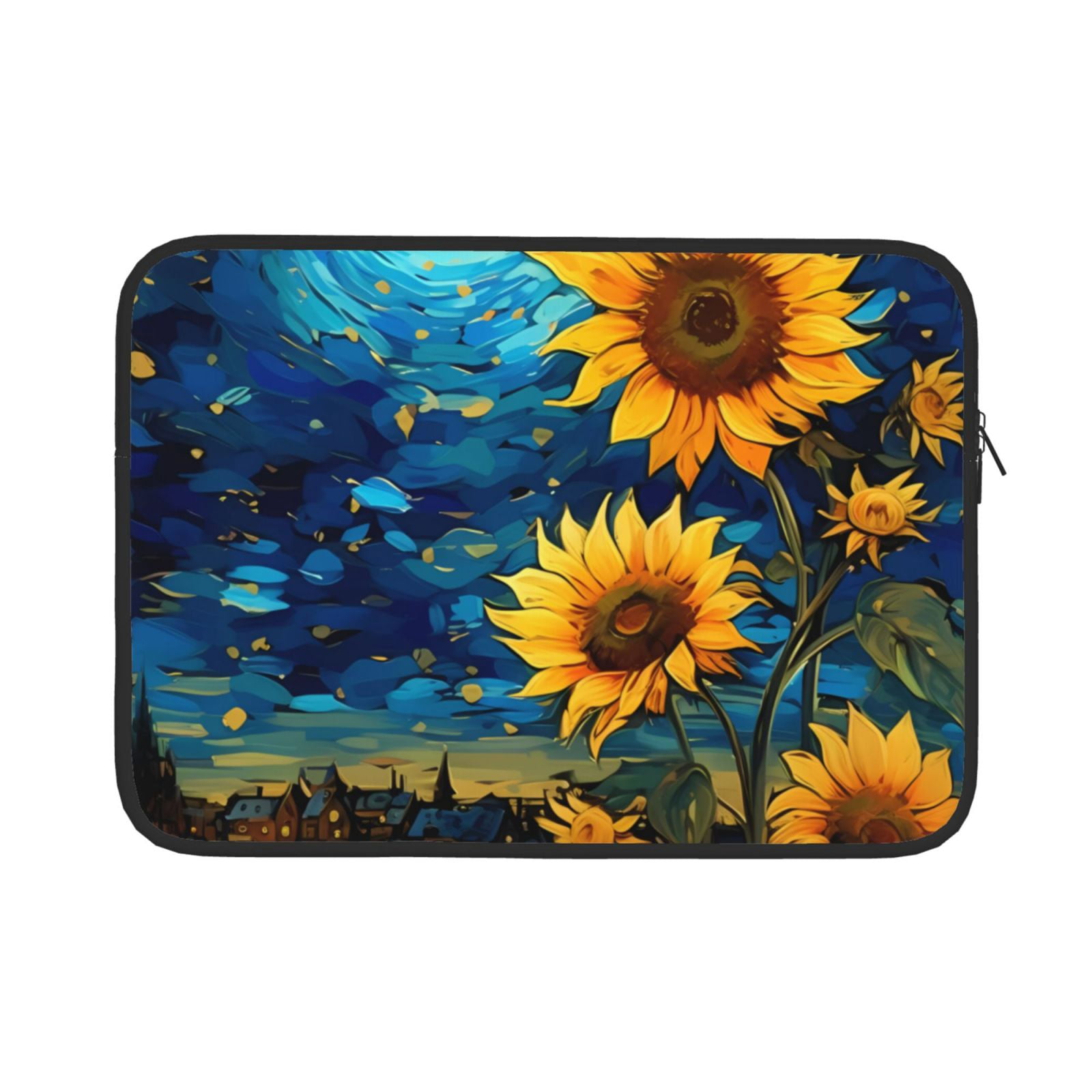 Pofeuu Vintage Starry Sky Sunflower Print Laptop Carrying Case,13-15 ...