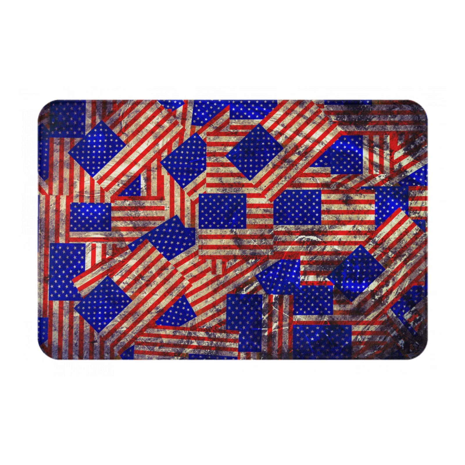 Pofeuu Vintage USA Flag Print Flannel Doormats Rug16"x24"Rug Washable ...