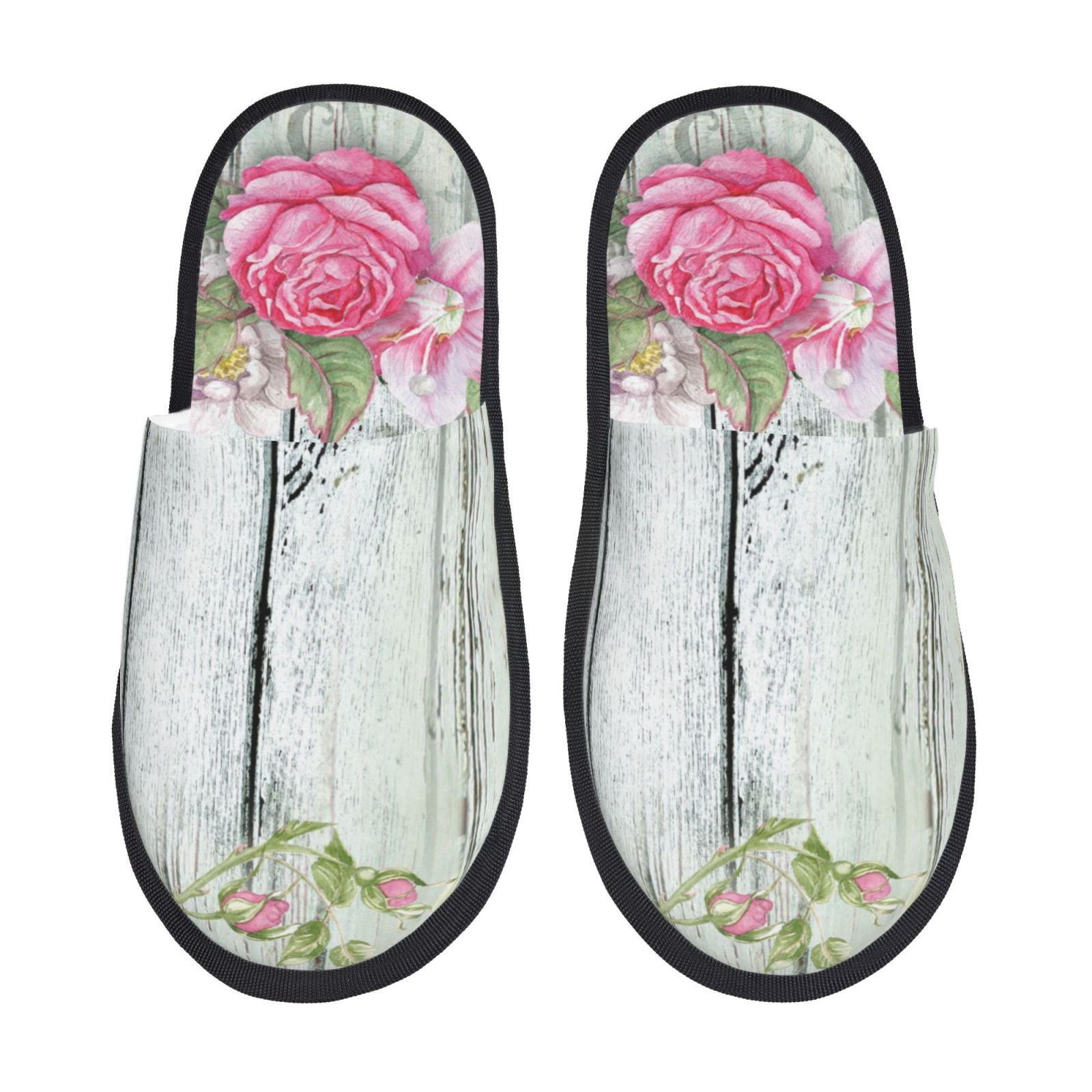 Pofeuu Vintage Wood with Floral Print EVA Fuzzy House super light ...
