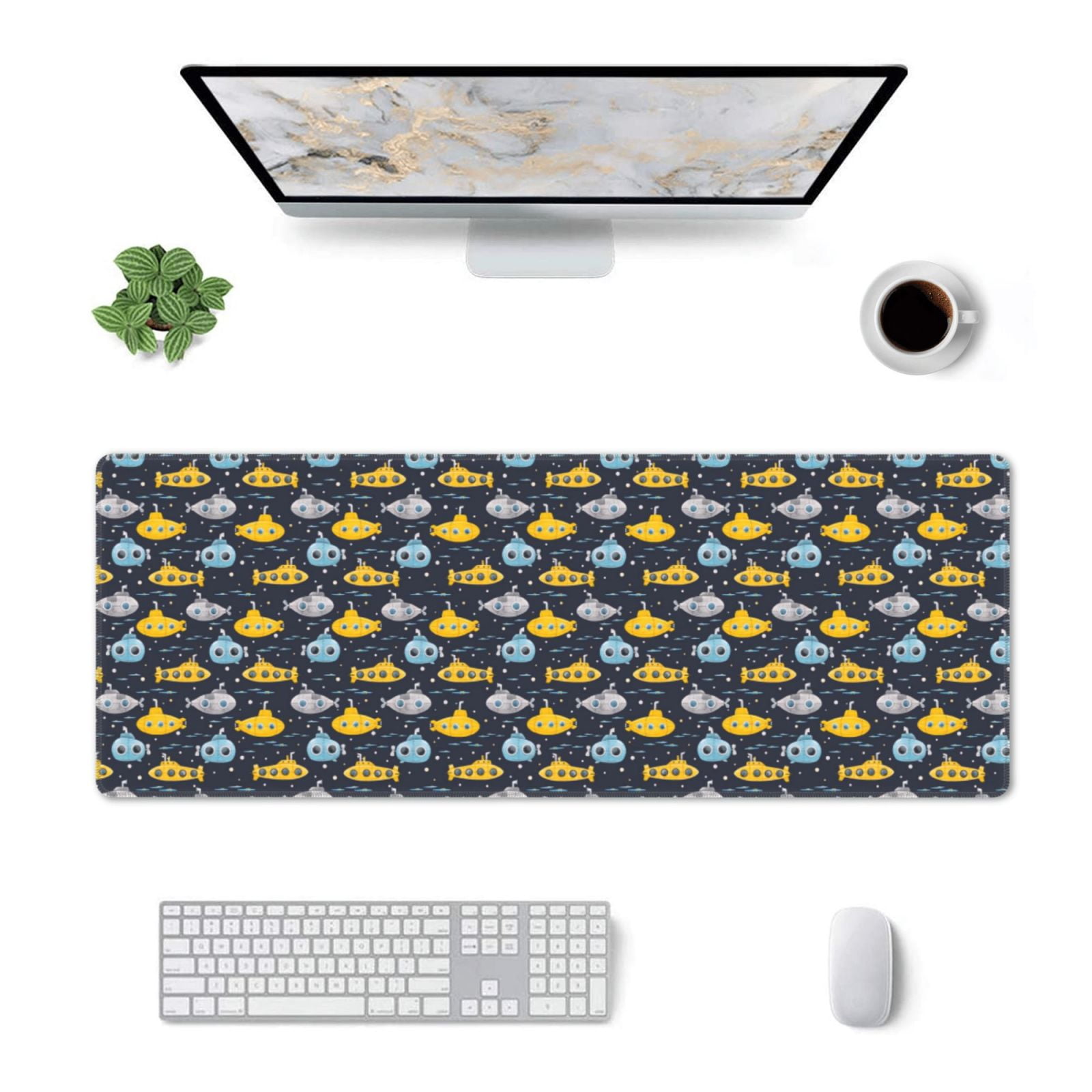 Pofeuu Watercolor Bathyscaphe Print Desk Mat for Keyboard and Mouse ...