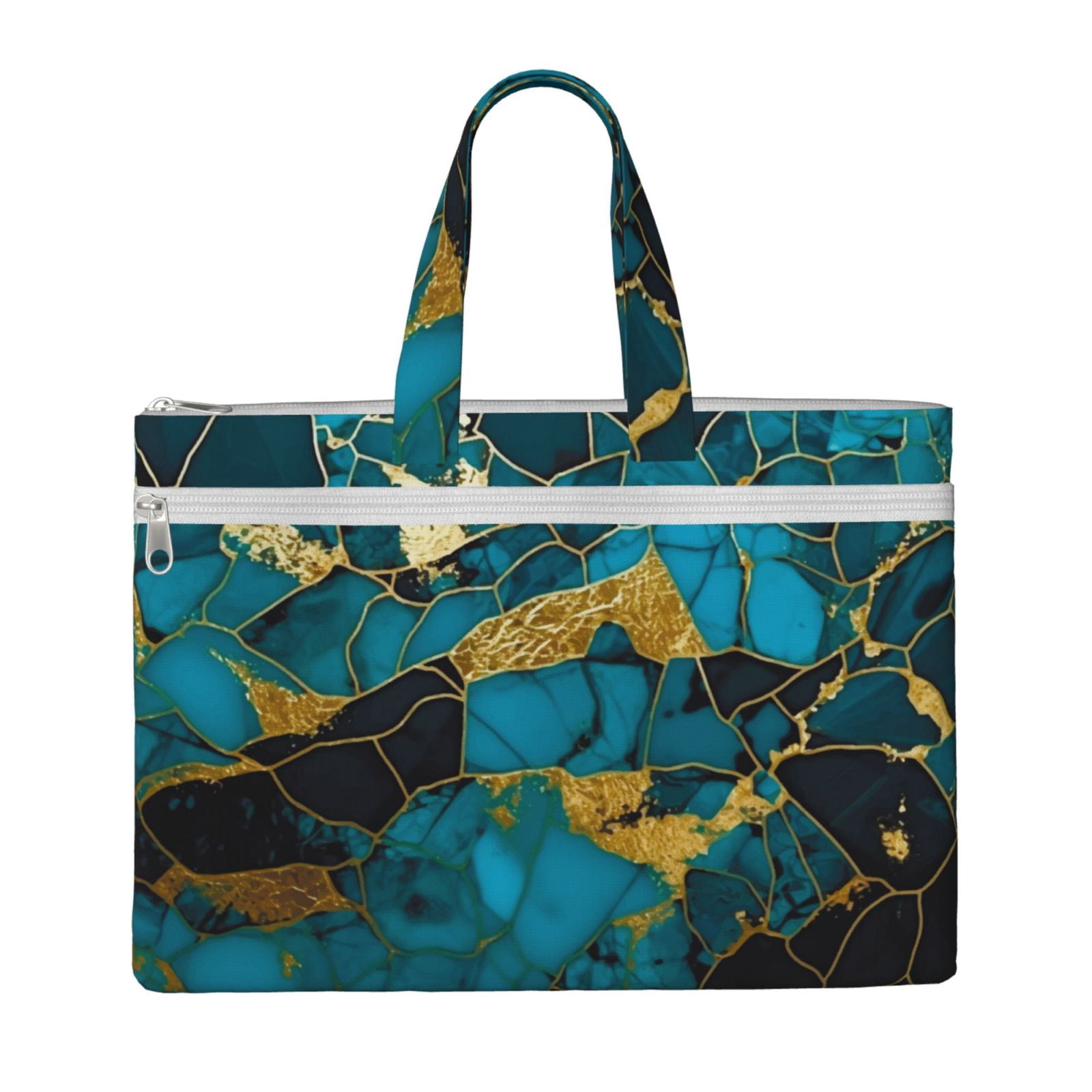 Pofeuu Watercolor Blue Marbled Print Laptop Bag Carrying - Computer Bag ...