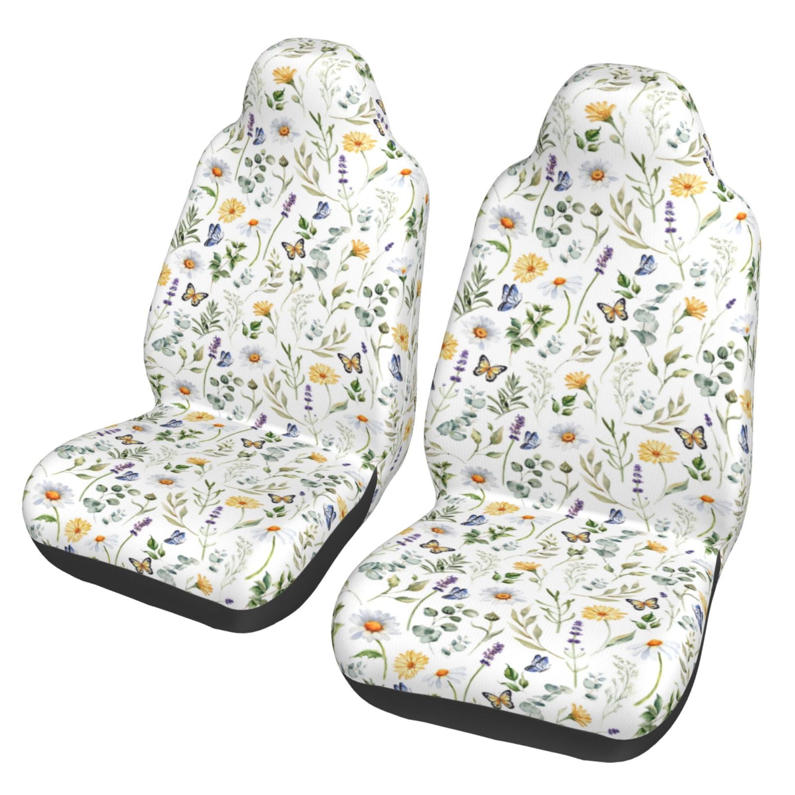 Pofeuu Watercolor Wildflower 2 Print Automotive Car Seat Covers Flat ...