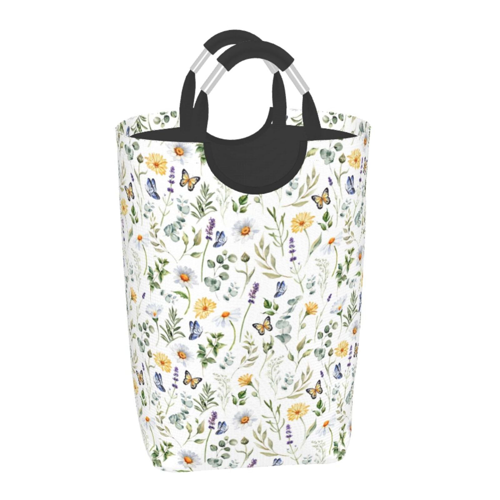 Pofeuu Watercolor Wildflower 2 Print Laundry Basket, Laundry Hamper ...