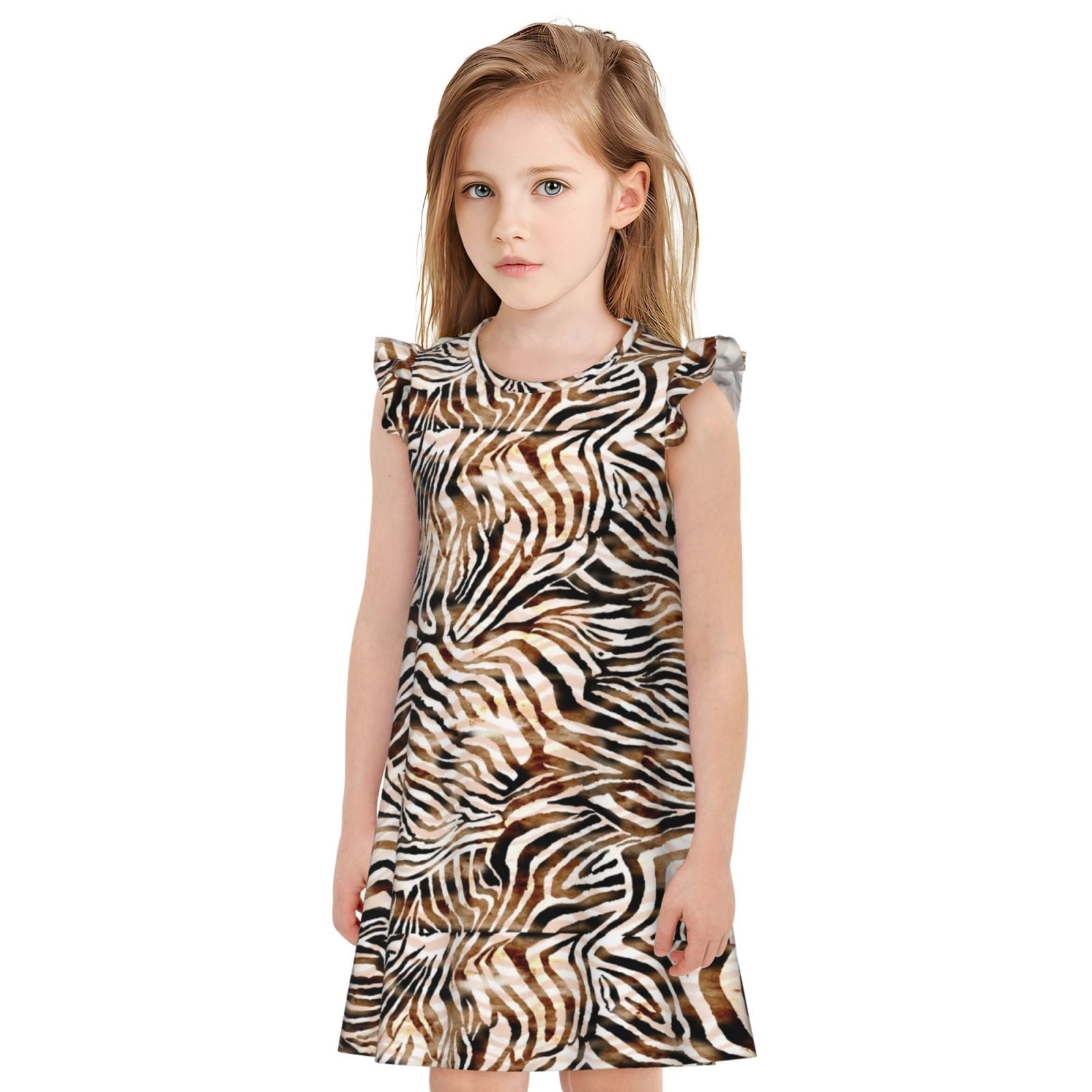 Pofeuu Watercolor Zebra Print Girls Nightgowns, Nightgown Princess ...