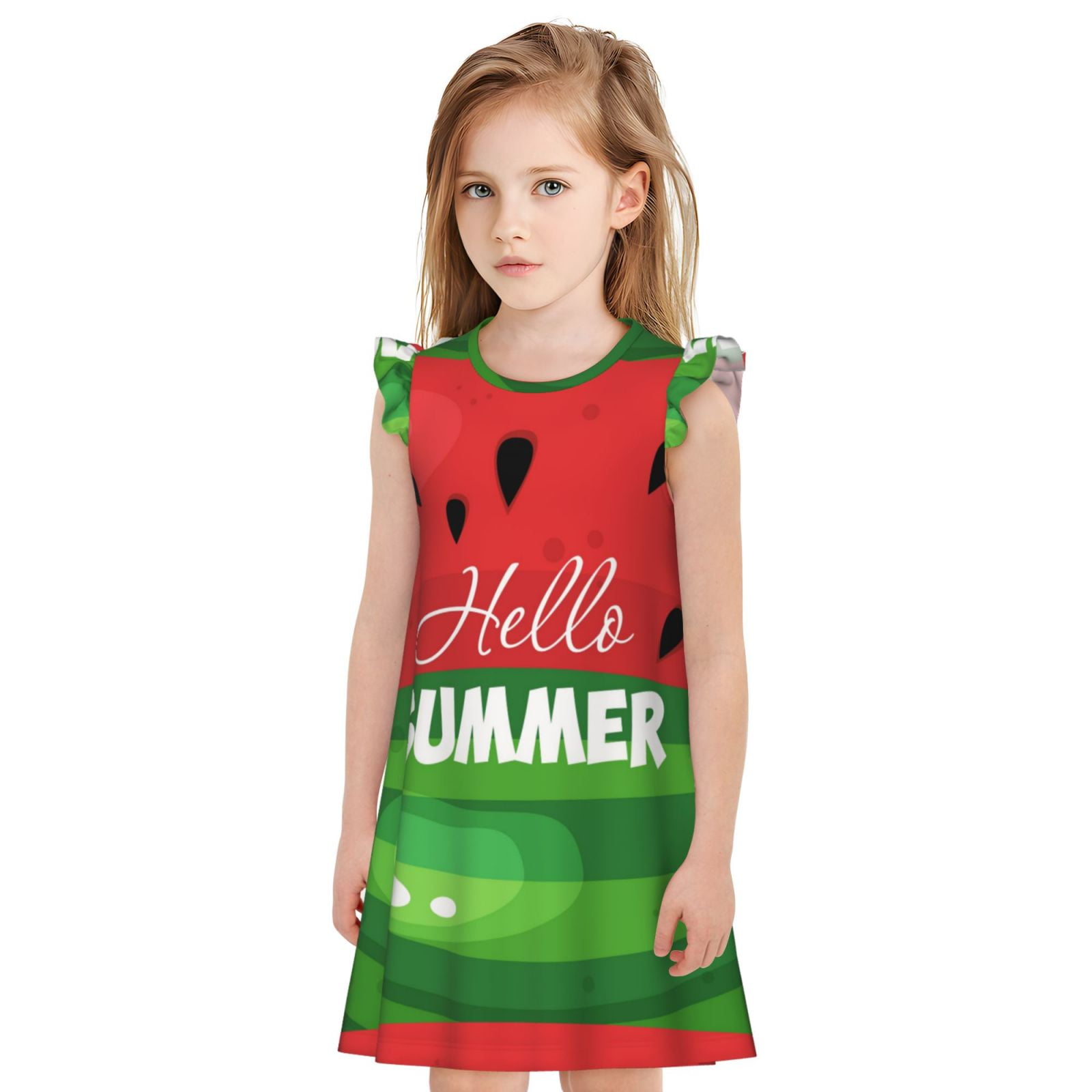 Pofeuu Watermelon Hello Summer Print Girls Nightgowns, Nightgown ...