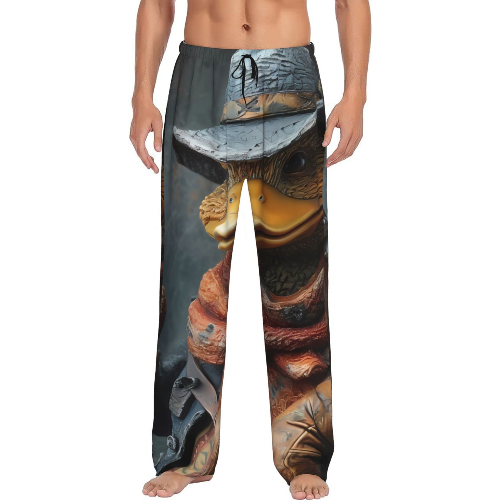 Pofeuu Western Cowboy Duck Print Men's Pajama Pants, Soft Lounge Pajama ...