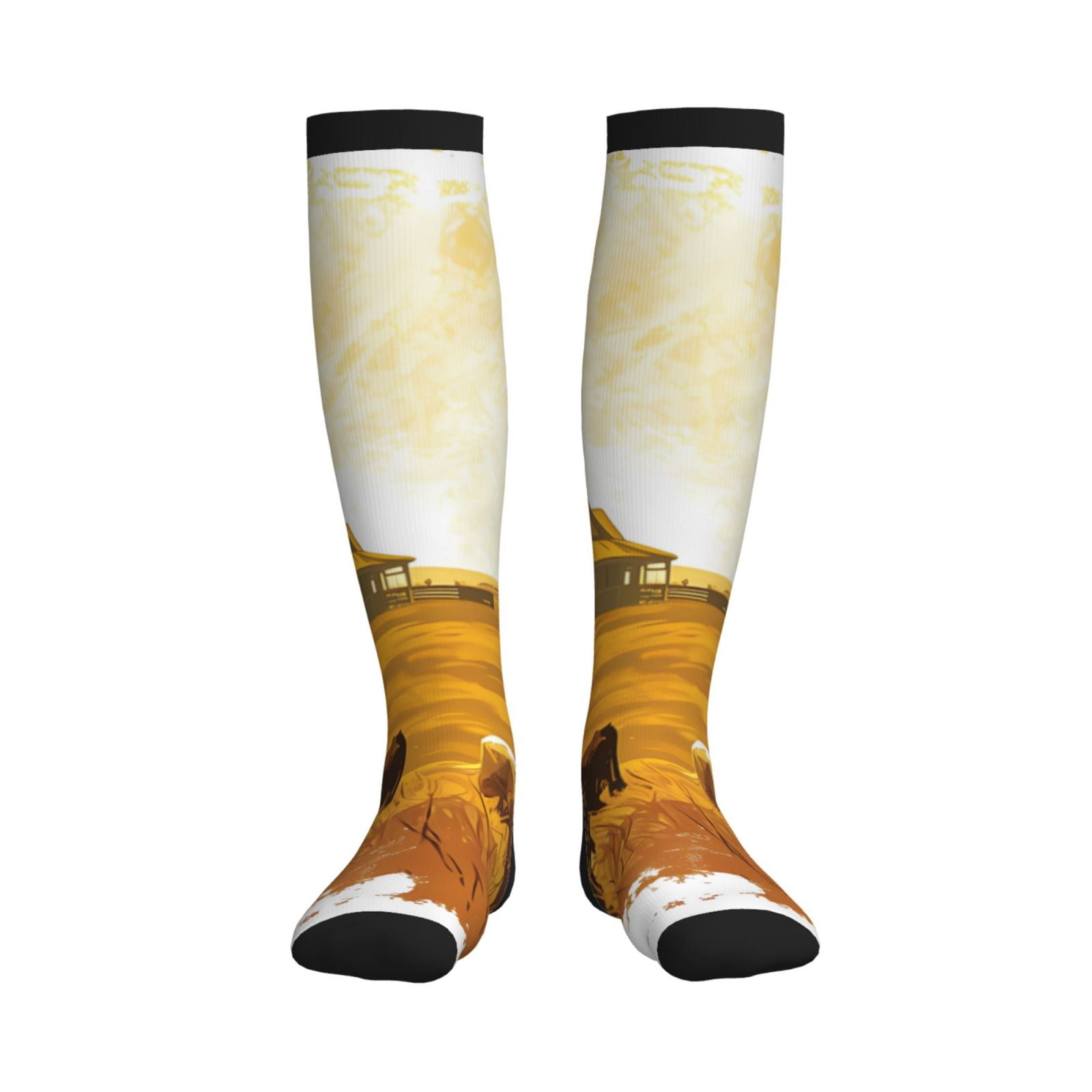 Pofeuu Western Cowboy Ranch Print Compression Socks for Women & Men ...