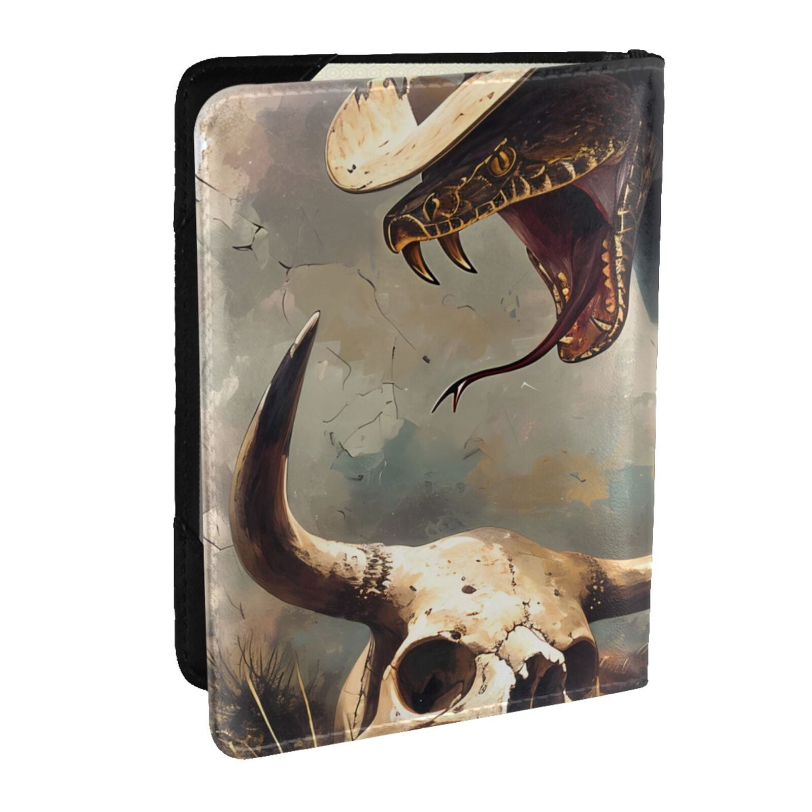 Pofeuu Western Cowboy Snake Ram Skull Print Travel Document Organizer ...