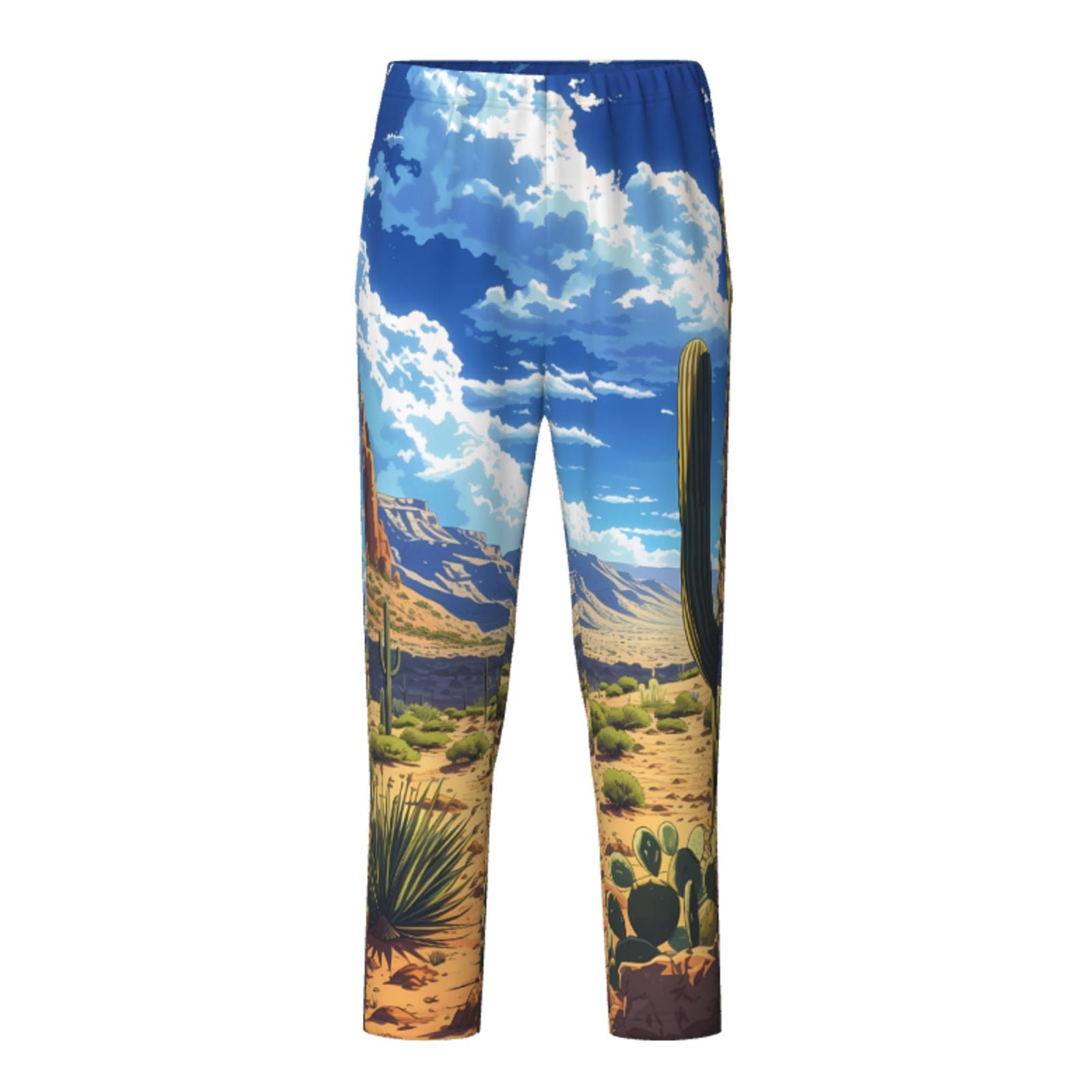 Pofeuu Western Desert Cactus Print Teenagers' Pajama Pants, Soft Lounge ...