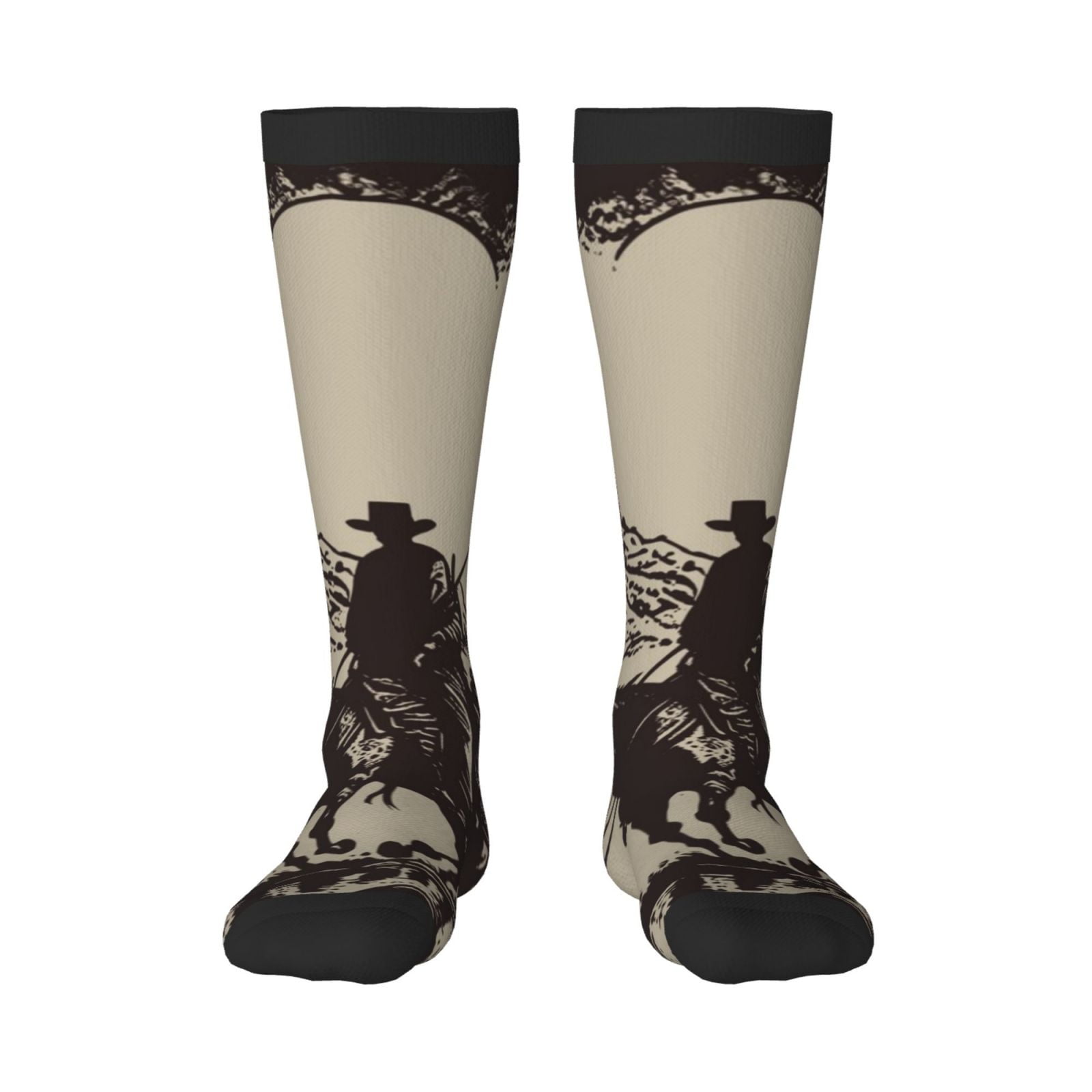 Pofeuu Western Desert Cowboy Print Stockings, Adult Running Hiking ...