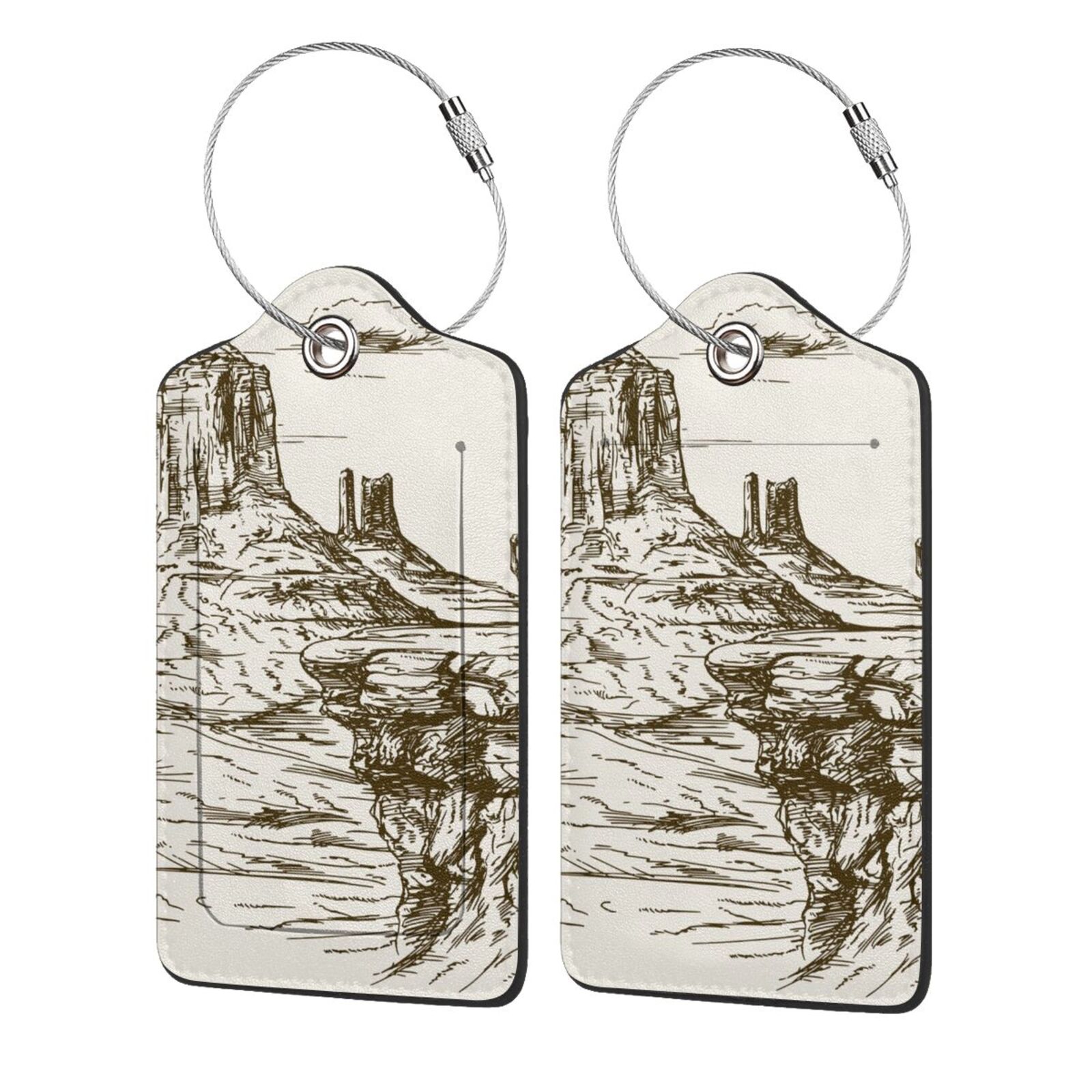Pofeuu Western Desert Cowboys 1 Print Luggage Tags, Privacy Cover ID ...