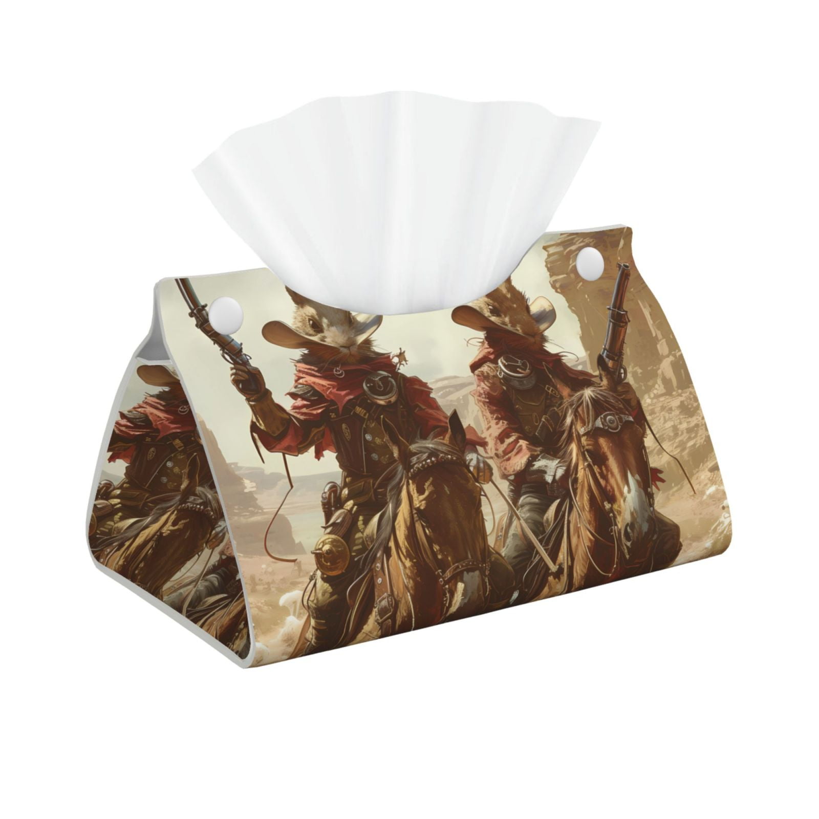 Pofeuu Western Rabbit Cowboy Print Tissue Box Cover, Modern Decorative ...