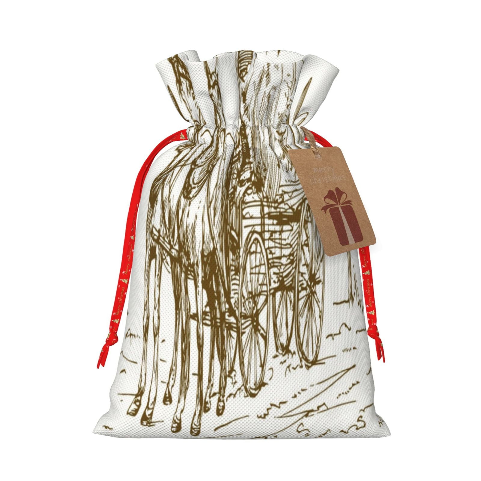 Pofeuu Western Scenery With Old Wagon Print Burlap Bags with ...