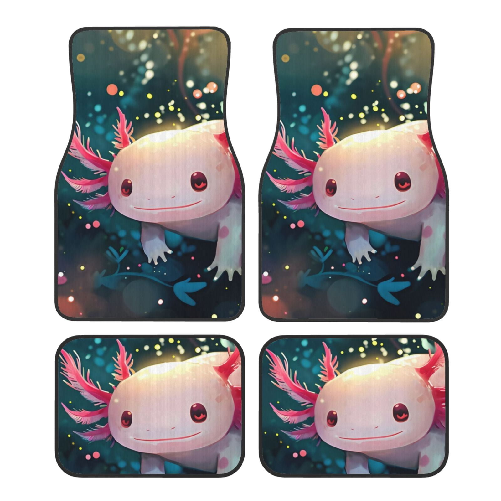 Pofeuu Whimsical Axolotl Fantasy Print Car Foot Mat Set of 4 Pieces ...