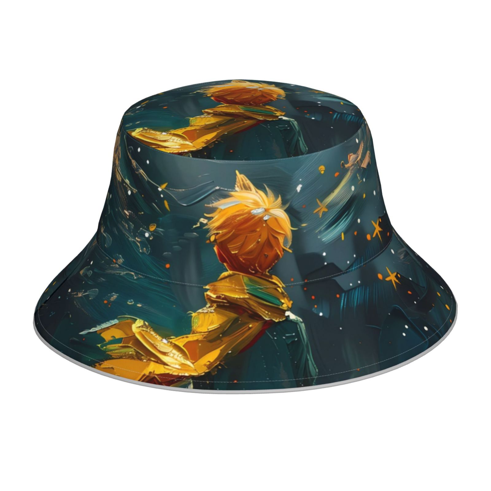 Pofeuu Whimsical Starry Night Scene Print Bucket Hat for Women Men ...