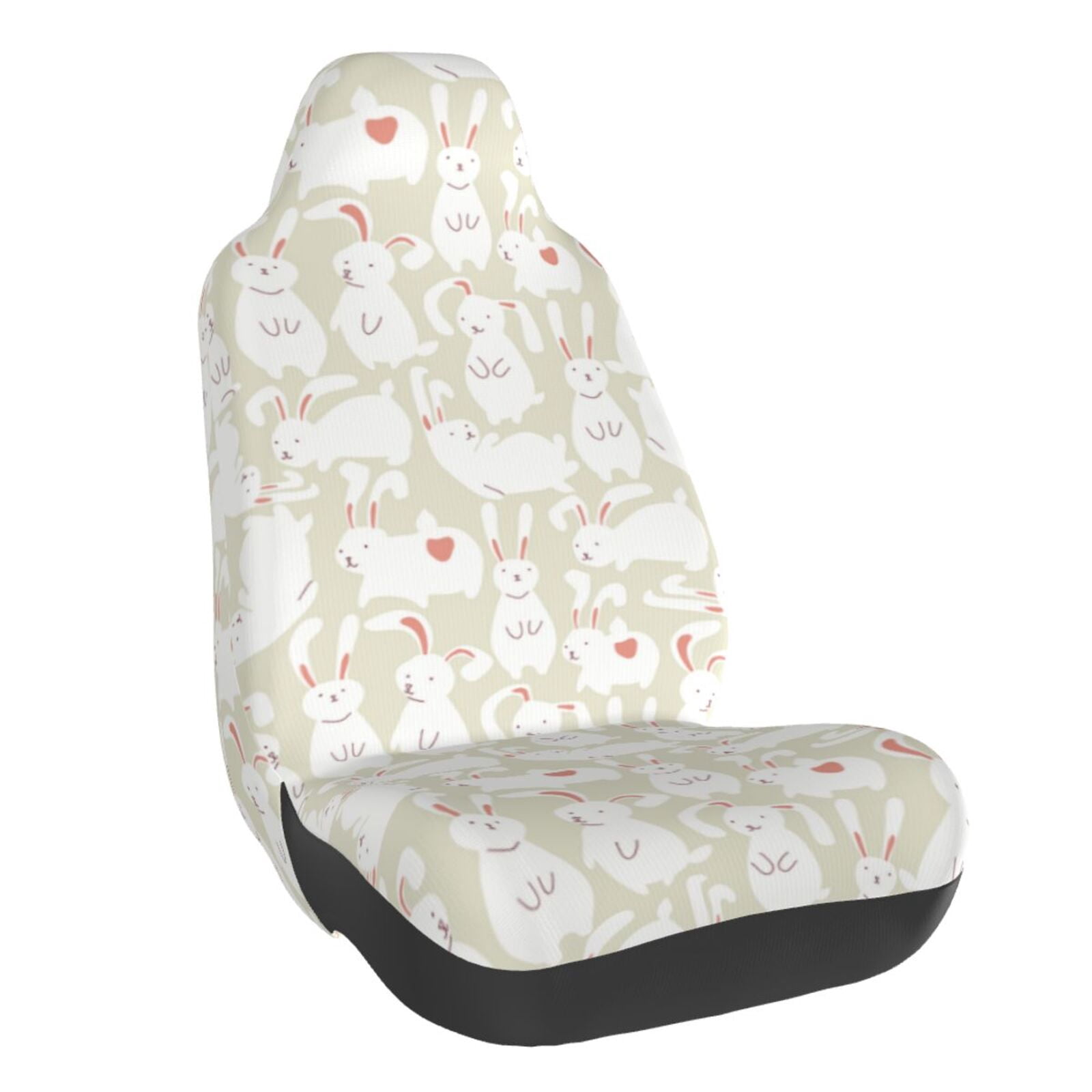Pofeuu White Rabbit Print Automotive Car Seat Covers Flat Cloth Full ...