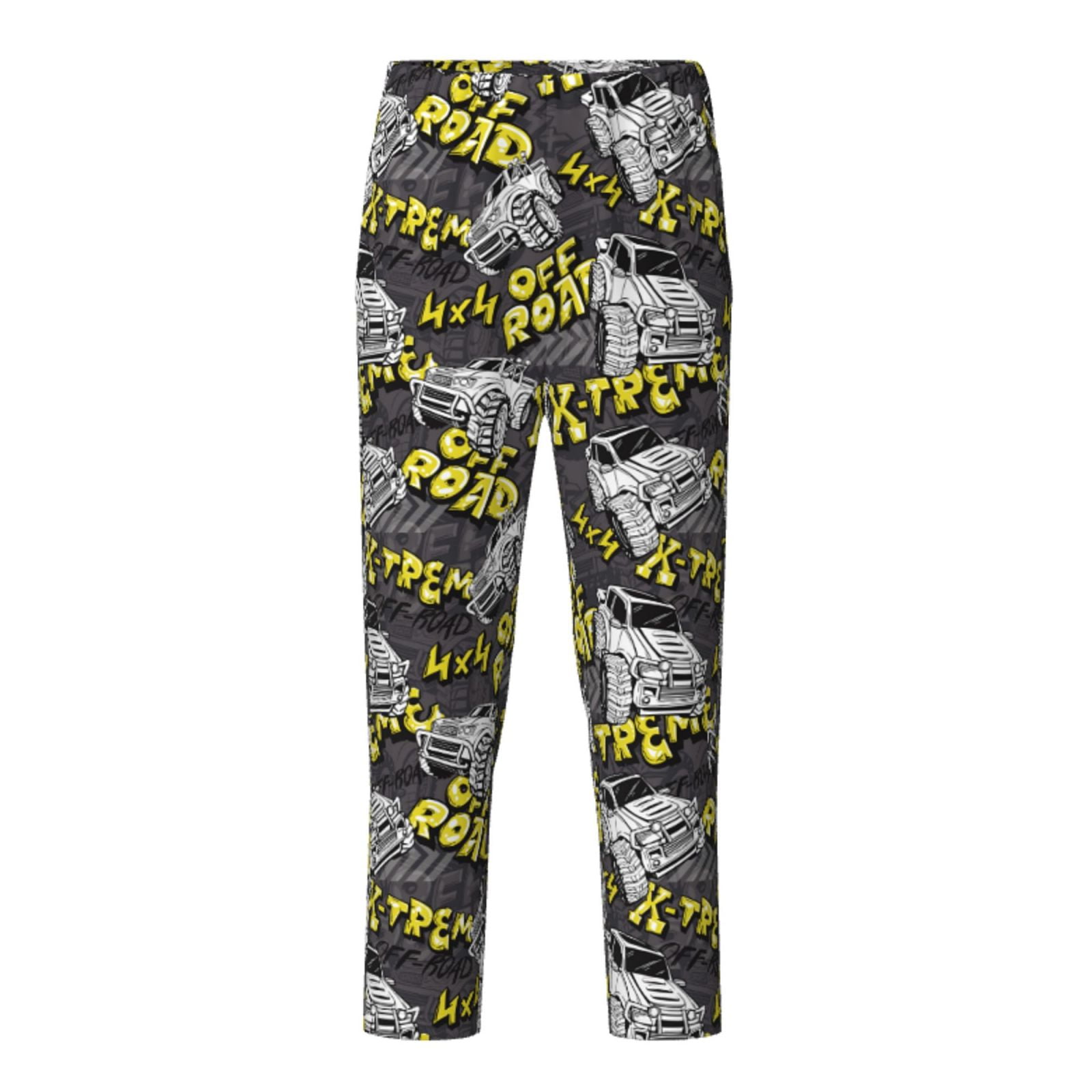 Pofeuu White Retro Off-Road Vehicle Print Teenagers' Pajama Pants, Soft ...