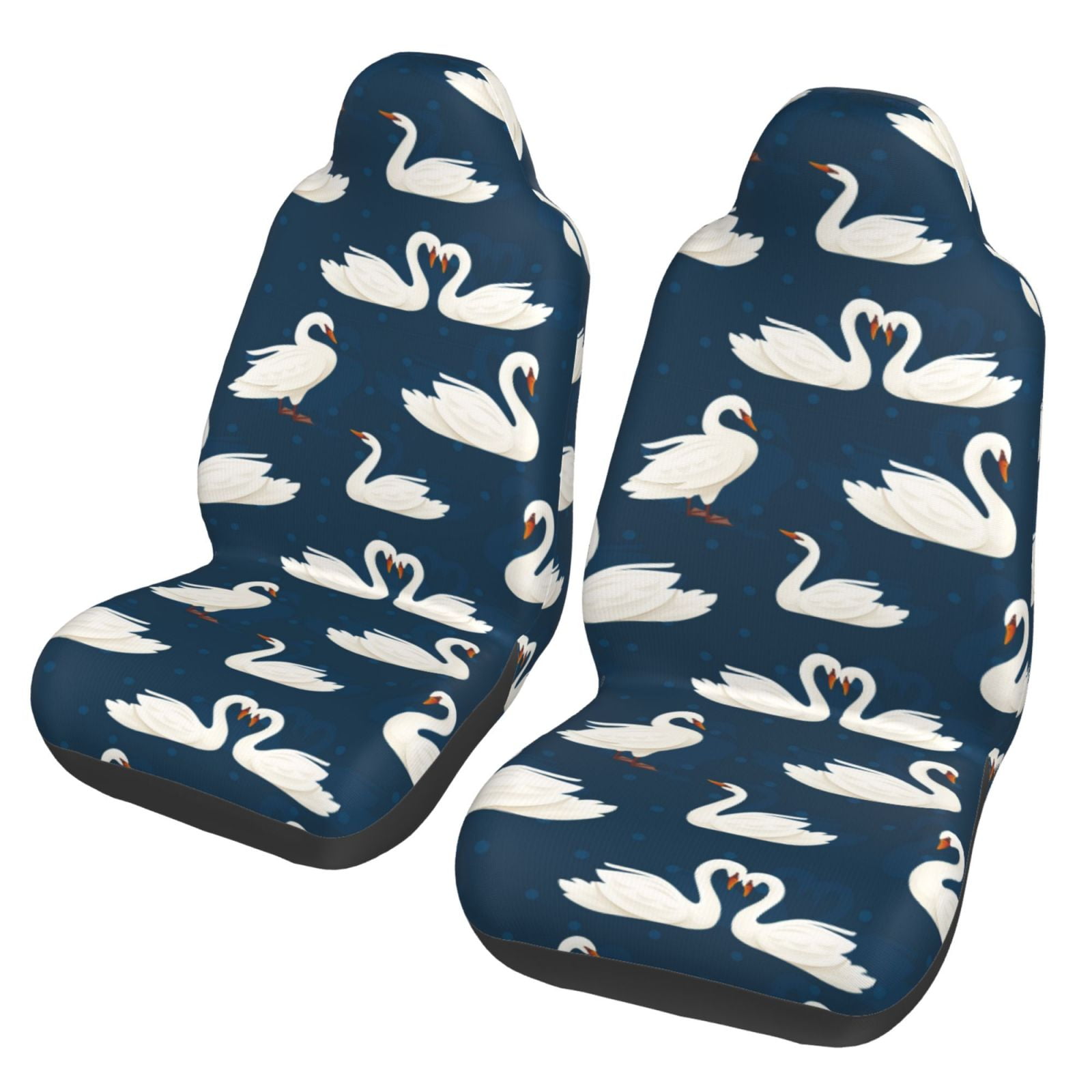 Pofeuu White Swam Print Automotive Car Seat Covers Flat Cloth Full Set ...