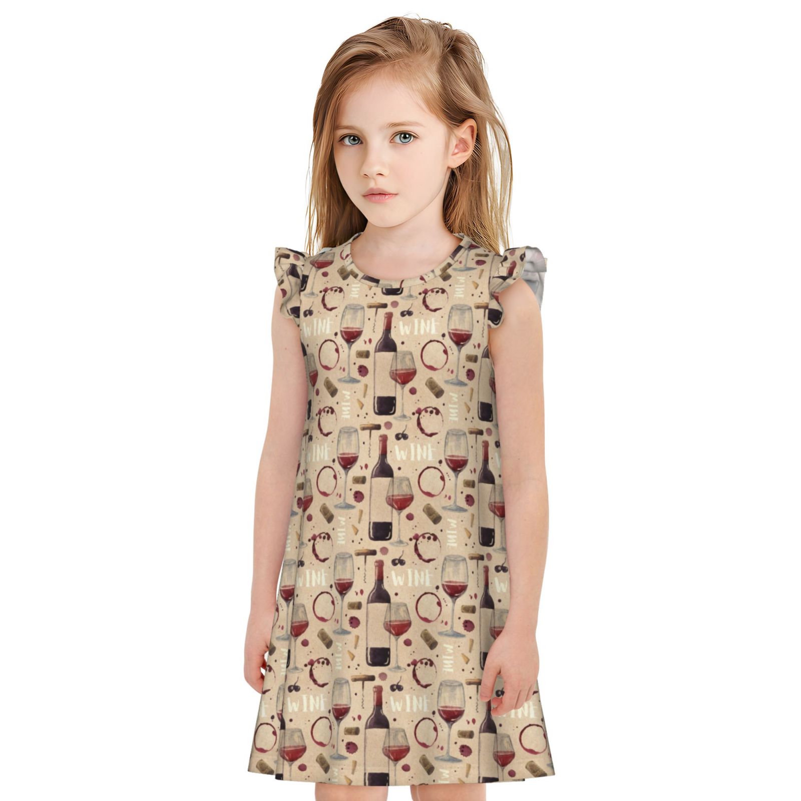 Pofeuu Wine Glasses Print Girls Nightgowns, Nightgown Princess Pajama ...