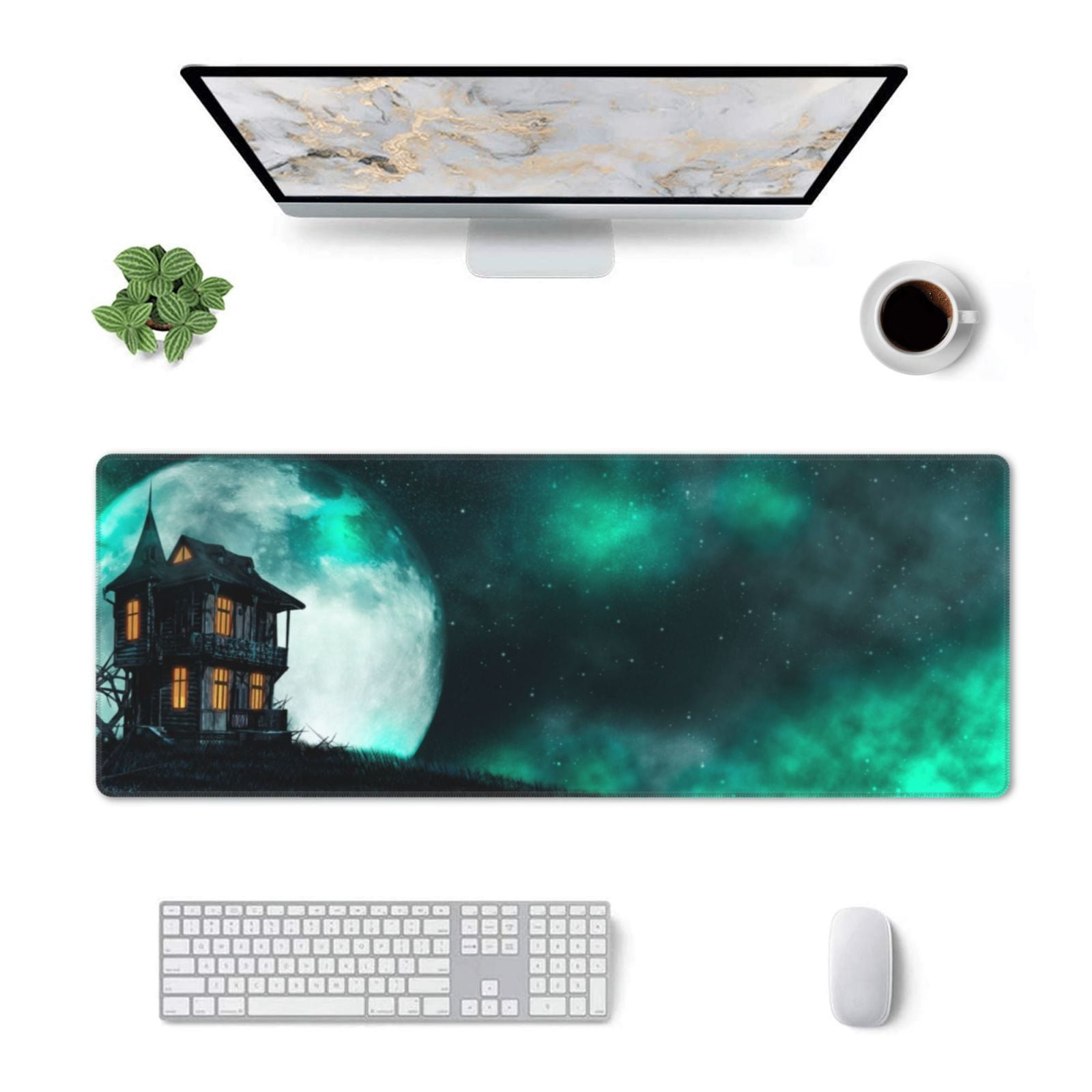 Pofeuu Witch House On The Hill Print Desk Mat for Keyboard and Mouse ...