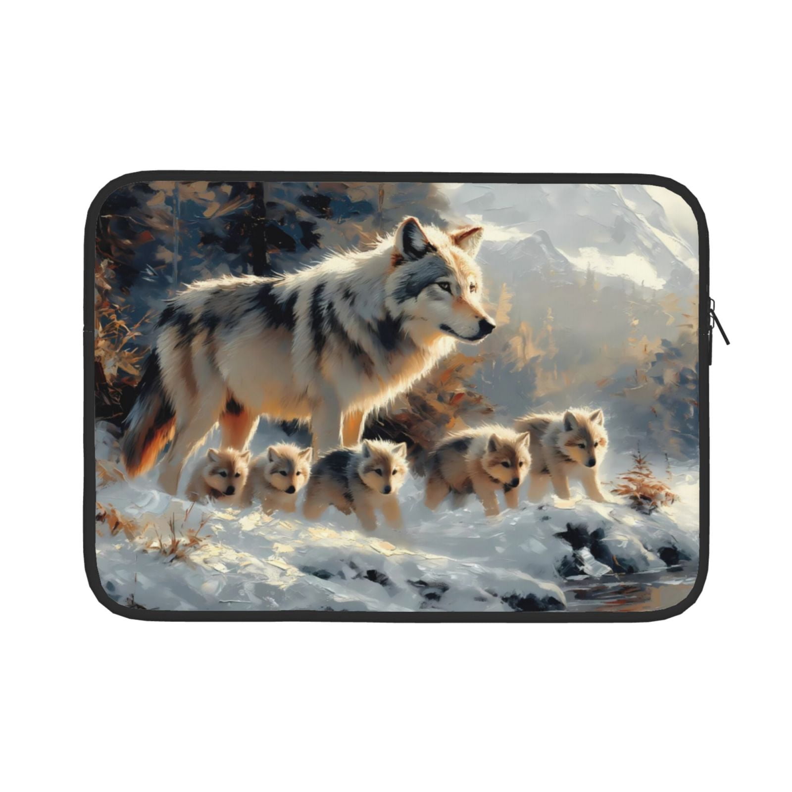 Pofeuu Wolf Family Winter Wonderland Print Laptop Carrying Case,13-15 ...