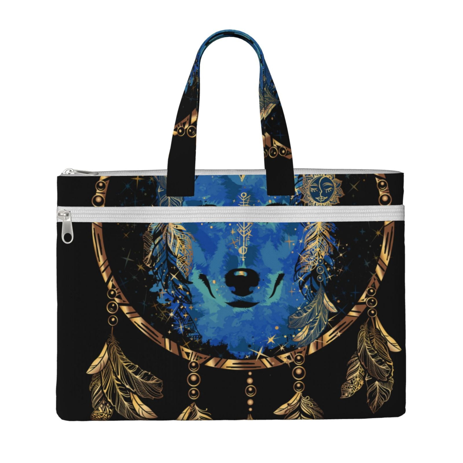 Pofeuu Wolf Head And Dreamcatcher Print Laptop Bag Carrying - Computer ...