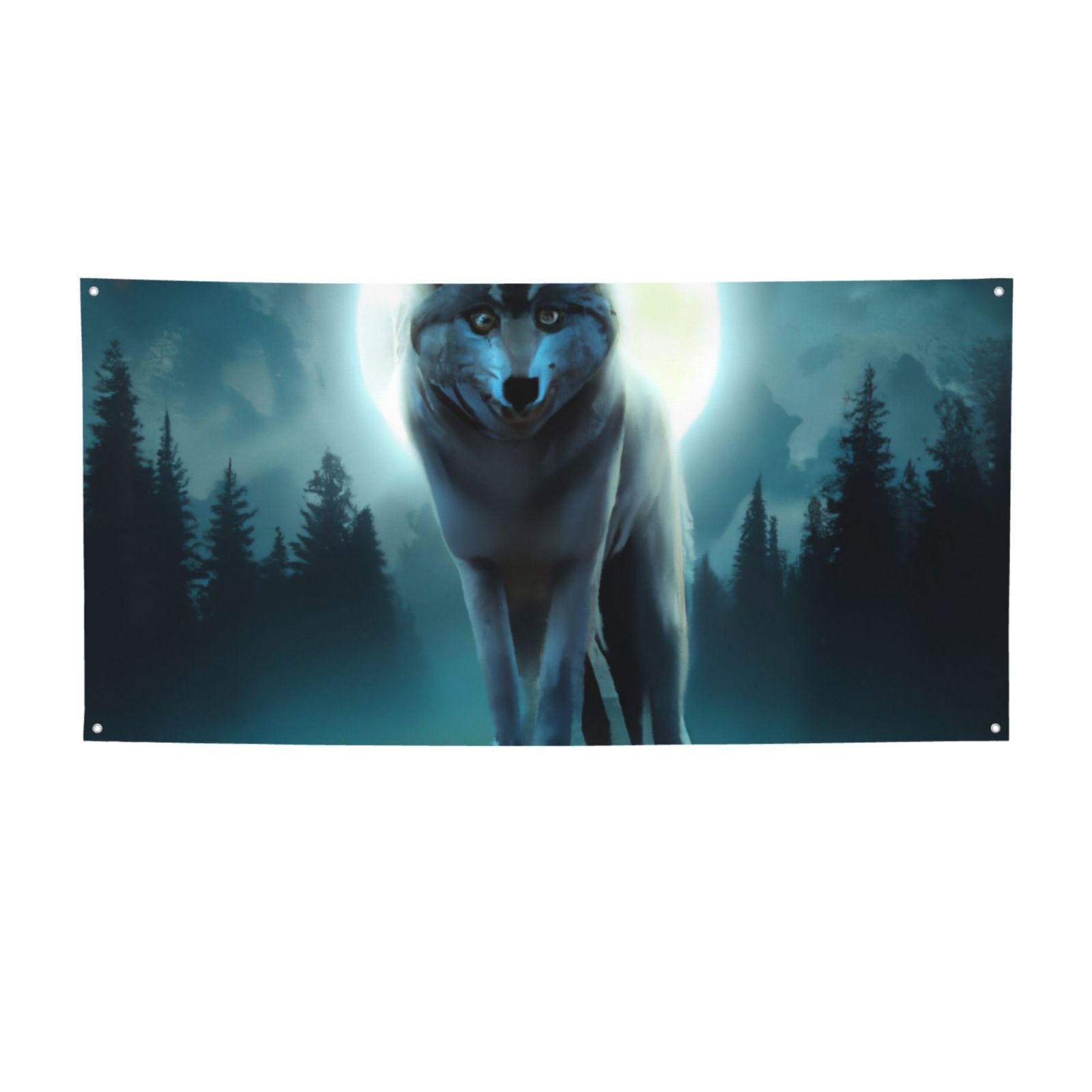 Pofeuu Wolf Print Colorful Yard Festival Banner Sign Party Outdoor ...