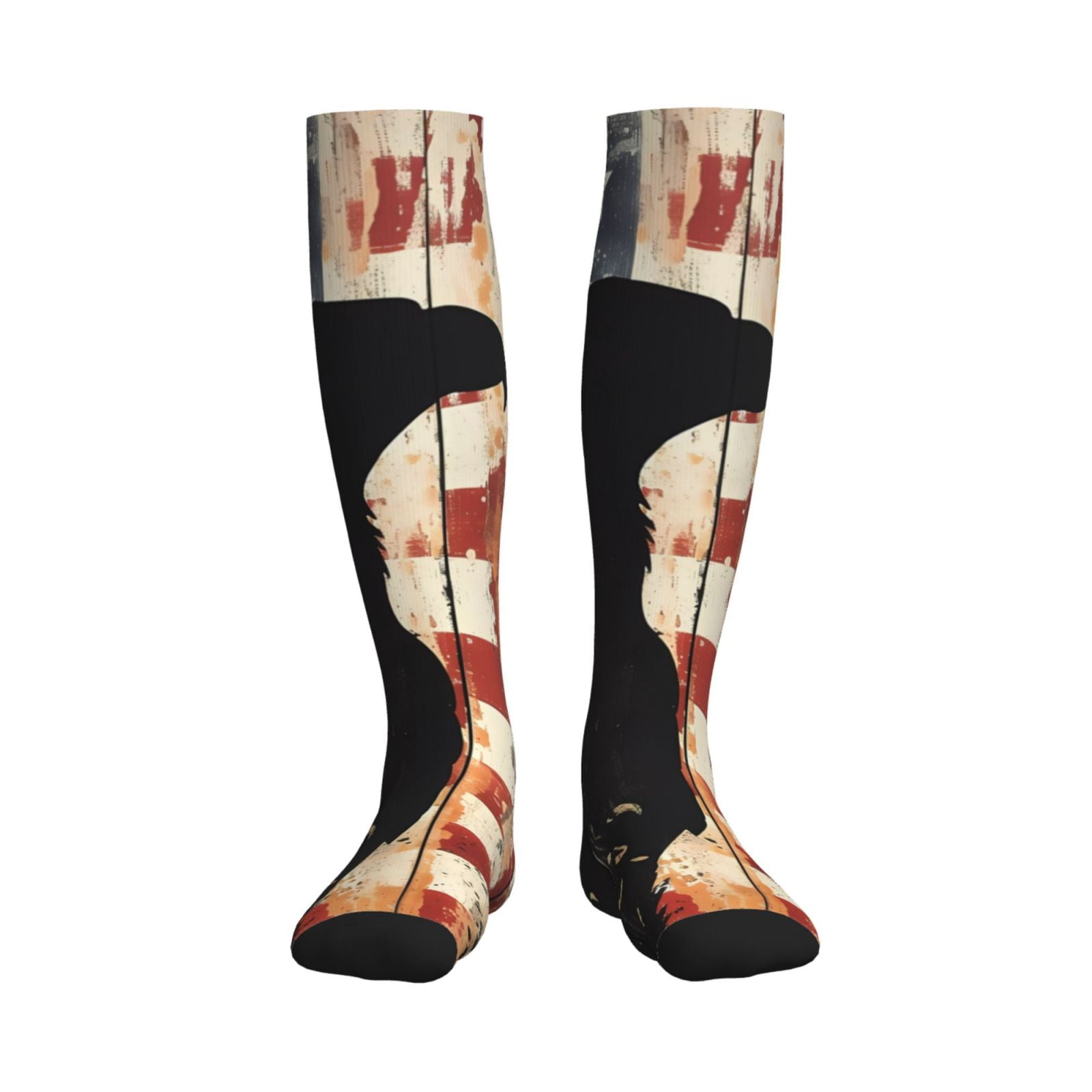 Pofeuu Wood Grain Bald Eagle Print Compression Socks for Women & Men ...