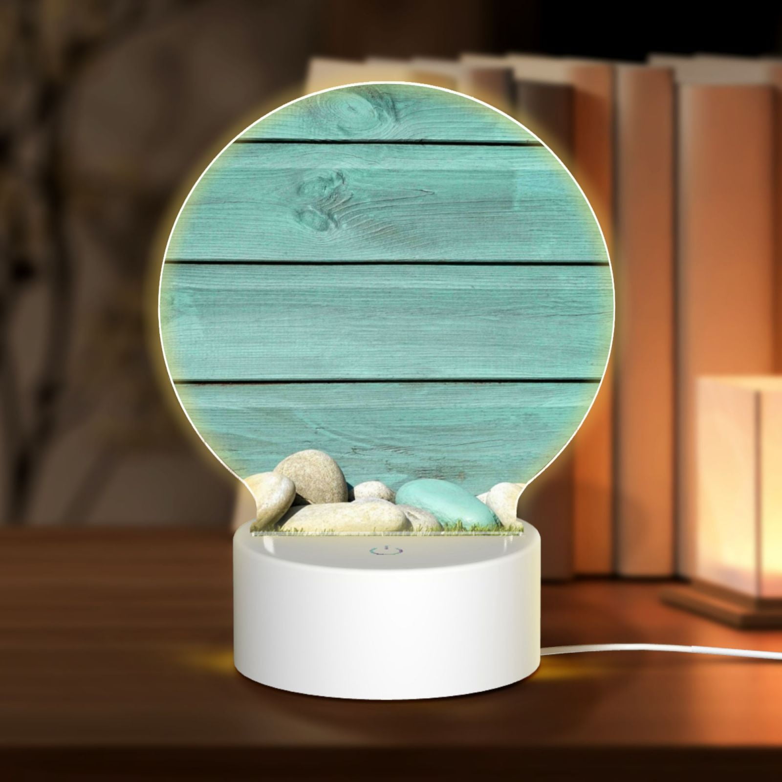 Pofeuu Wood Grain Print LED Christmas Night Light Lamp Base Gift DIY 3D ...