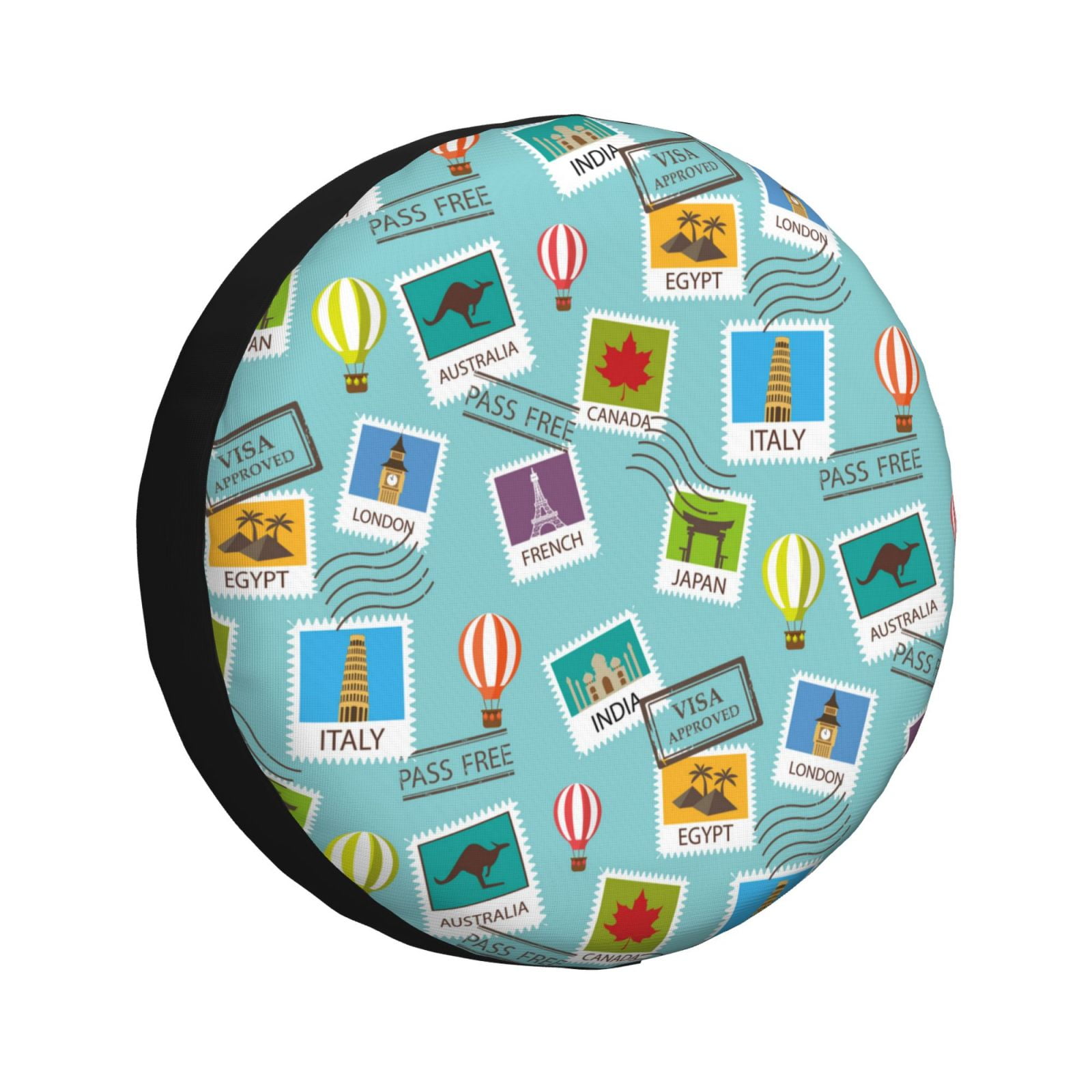 Pofeuu World Travel1 Print Spare Tire Wheel Cover for Car Truck SUV ...