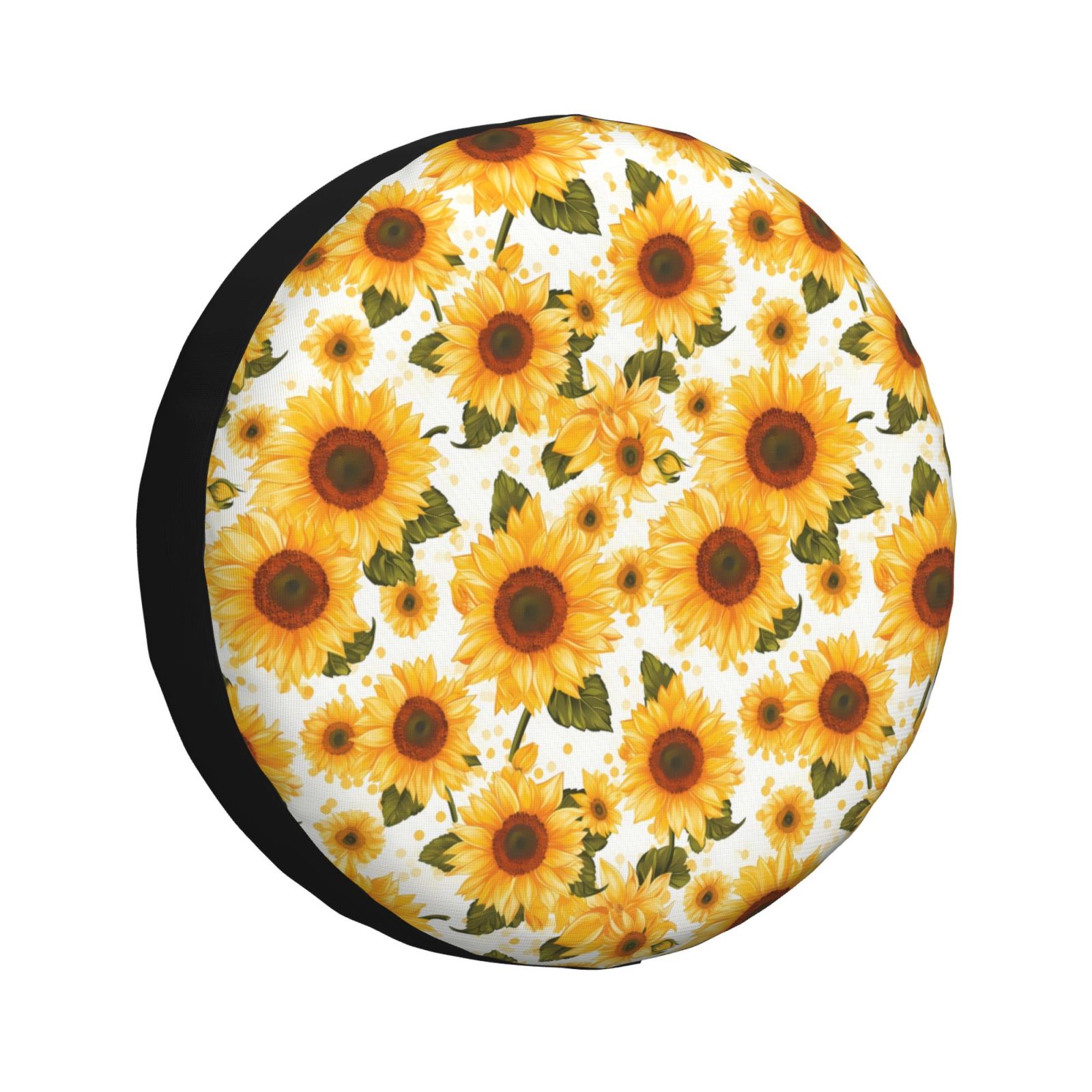 Pofeuu Yellow Polka Dot Sunflower Print Spare Tire Wheel Cover for Car ...