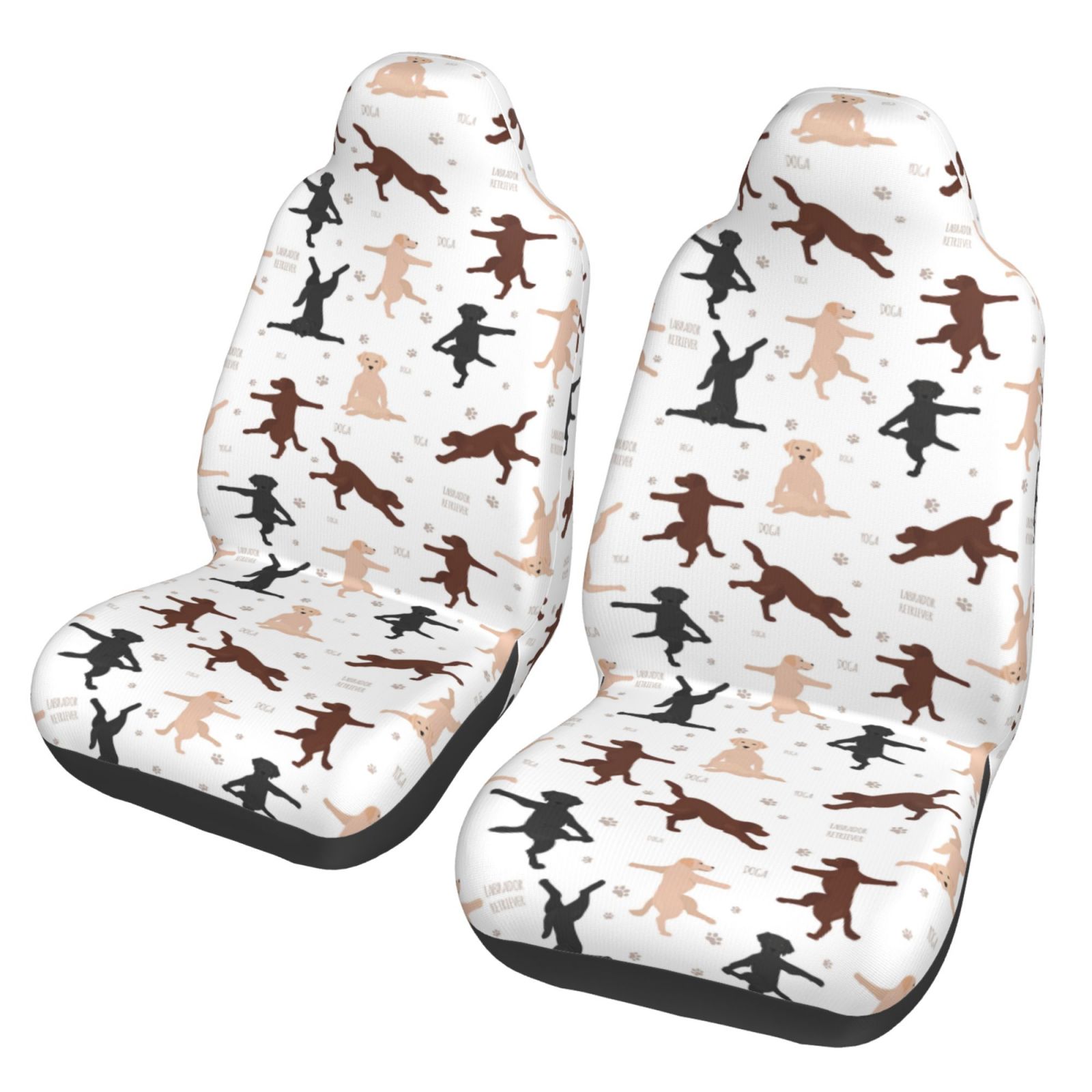 Pofeuu Yoga Labrador Retriever Print Automotive Car Seat Covers Flat ...
