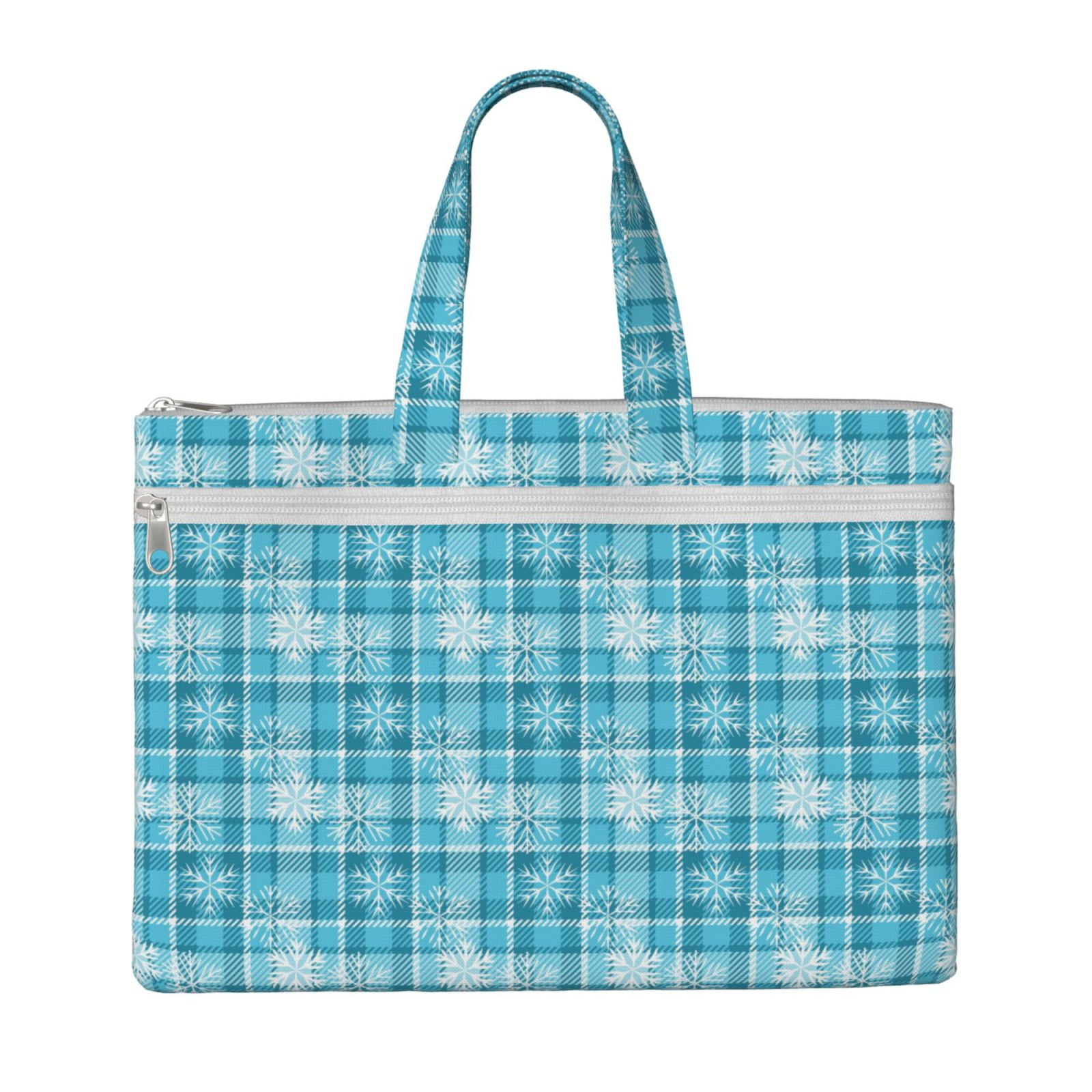 Pofeuu blue plaid Snowflake Print Laptop Bag Carrying - Computer Bag ...