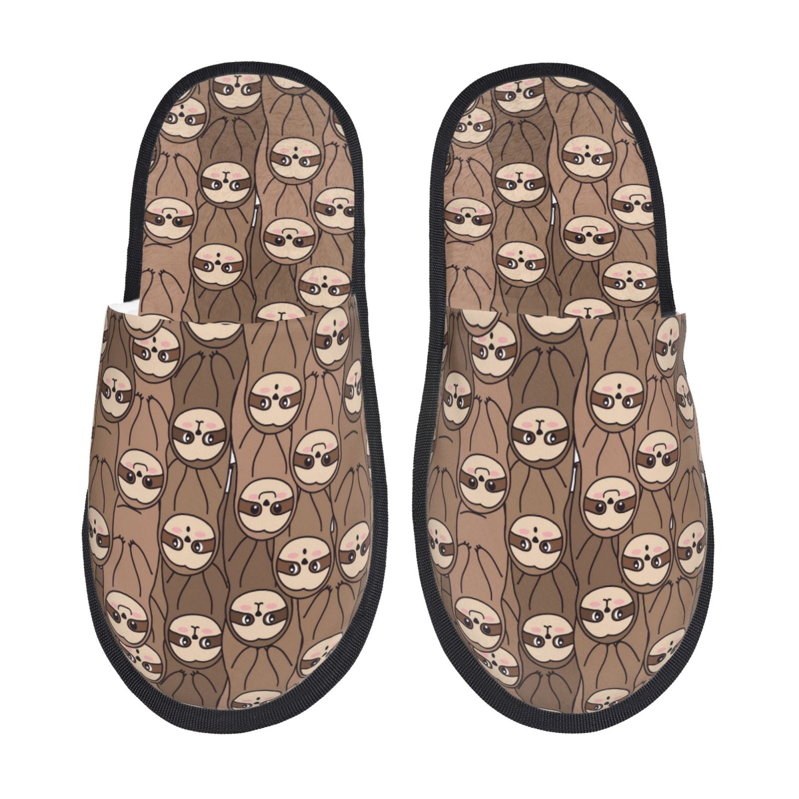 Pofeuu brown sloth family Print EVA Fuzzy House super light Slippers ...