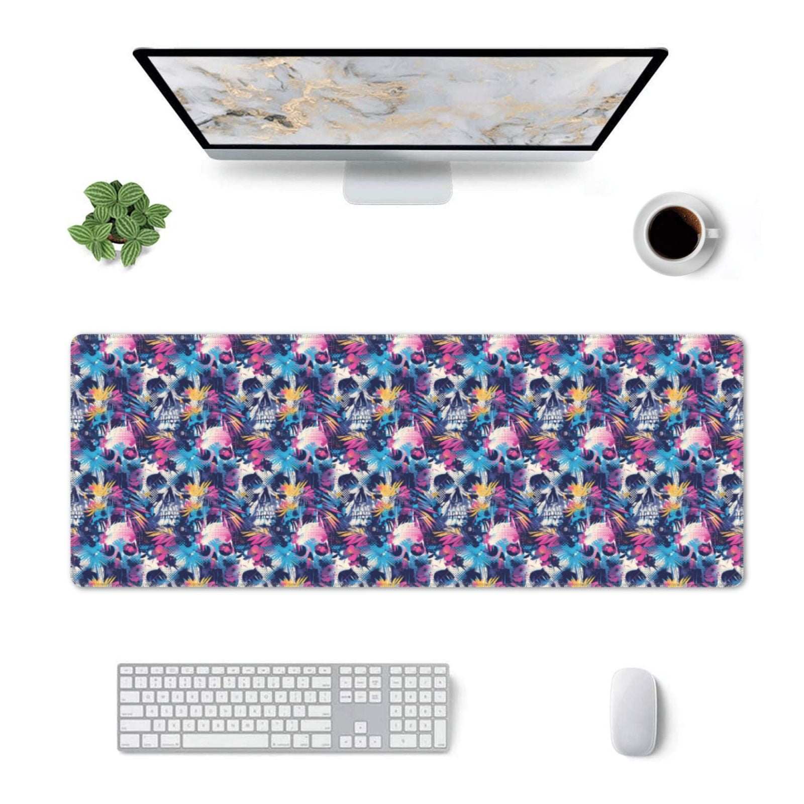 Pofeuu cool Skull colorful Print Desk Mat for Keyboard and Mouse ...