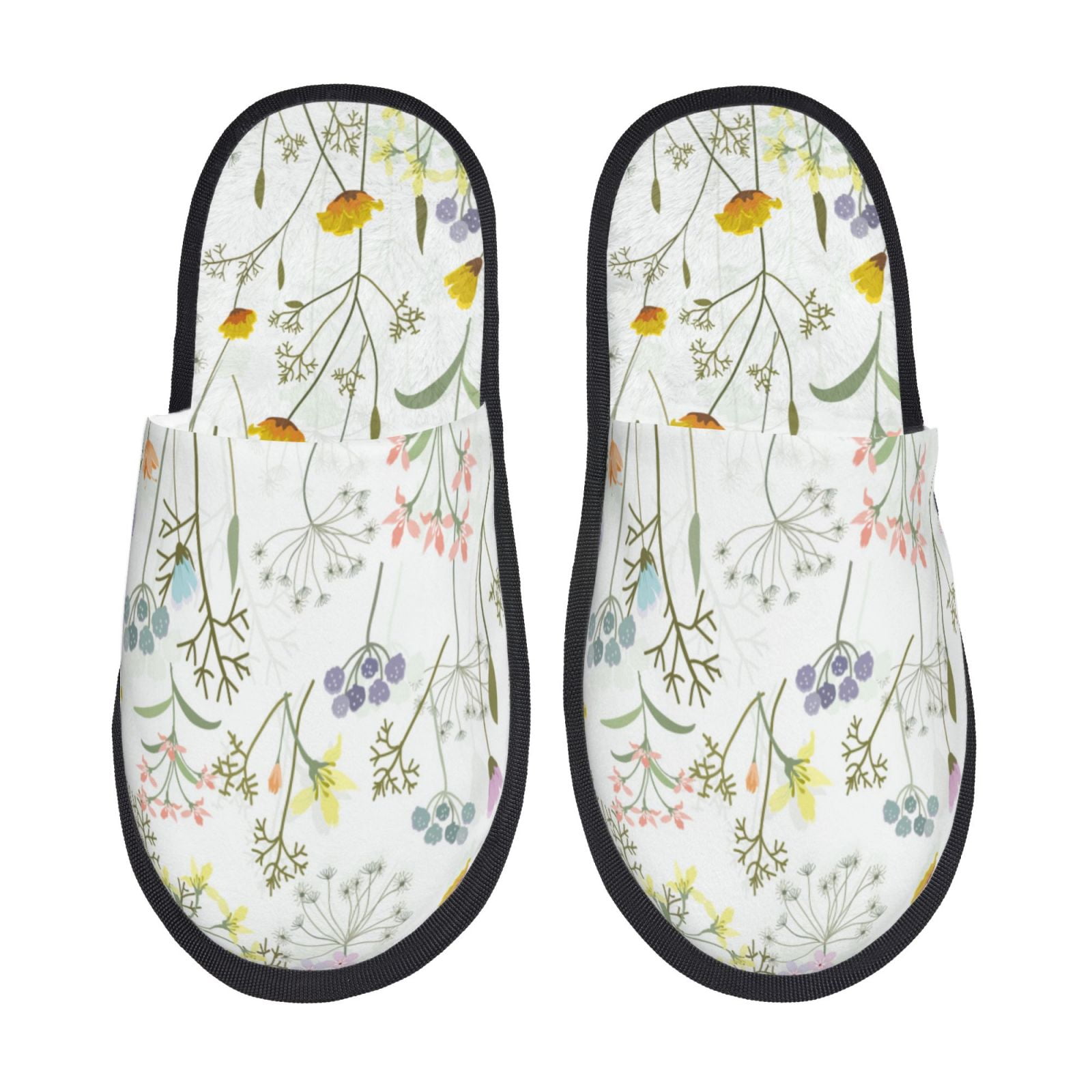 Pofeuu flower and leaf Print EVA Fuzzy House super light Slippers ...