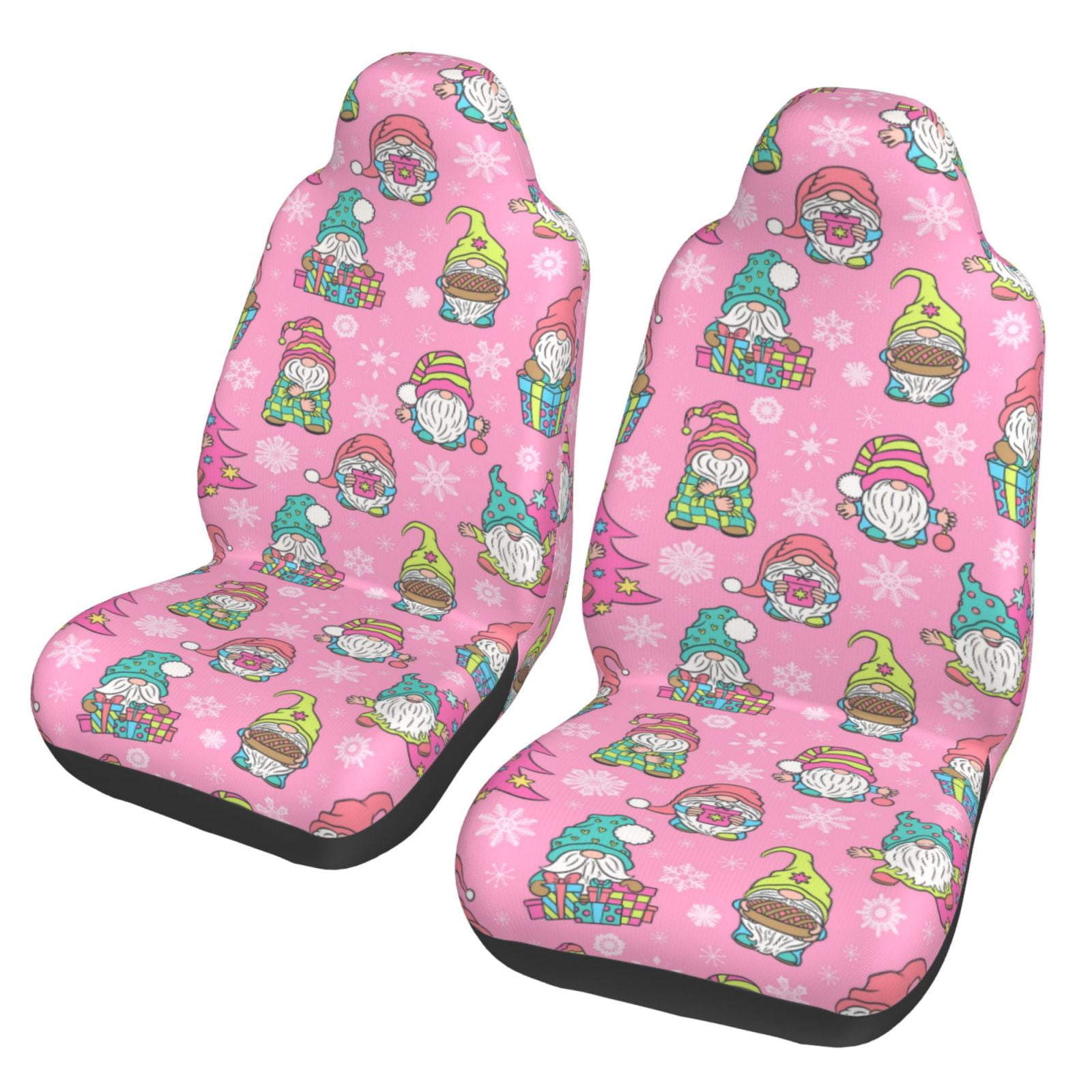 Pofeuu pink Holiday Joy Print Automotive Car Seat Covers Flat Cloth ...