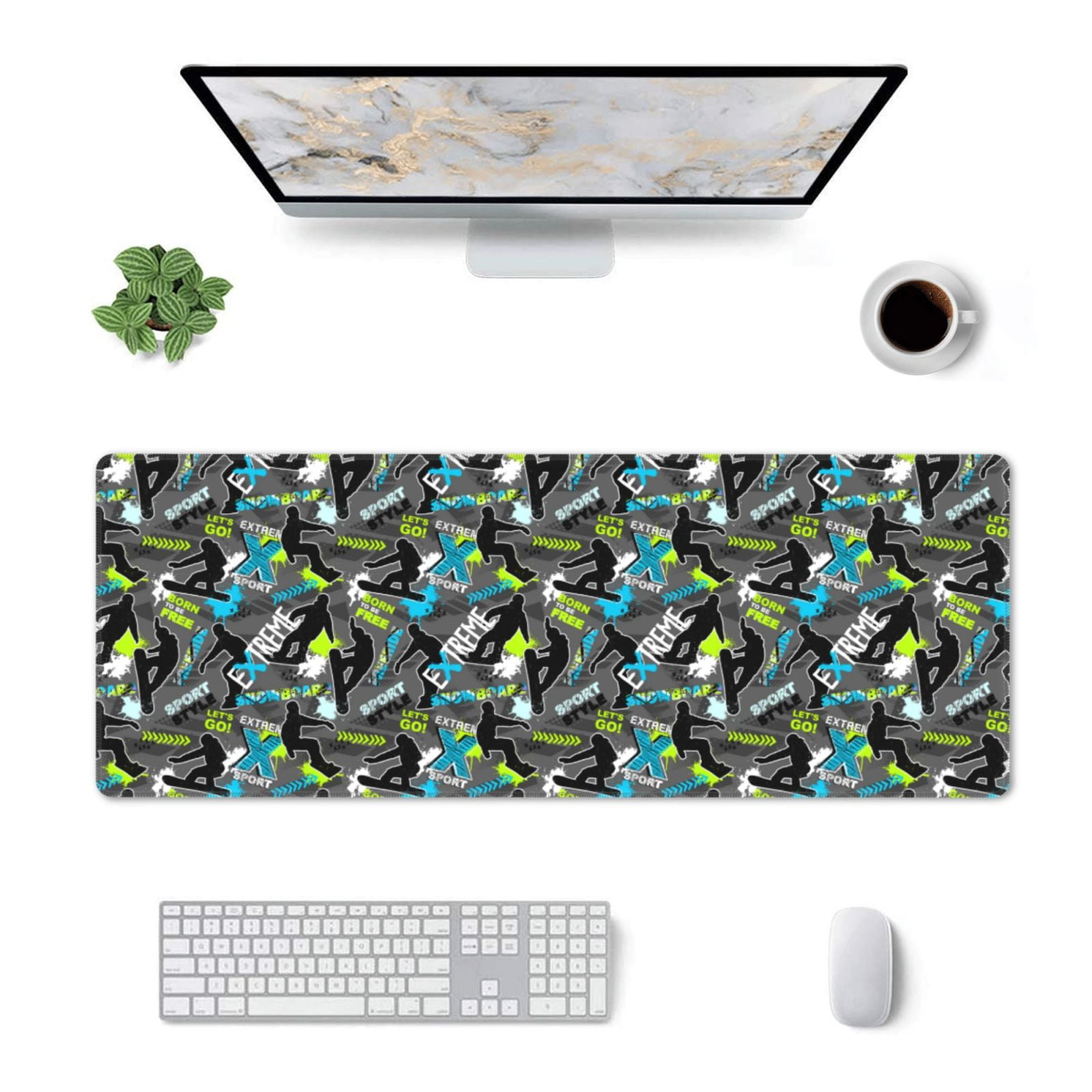 Pofeuu sport sonw board Print Desk Mat for Keyboard and Mouse，Computer ...