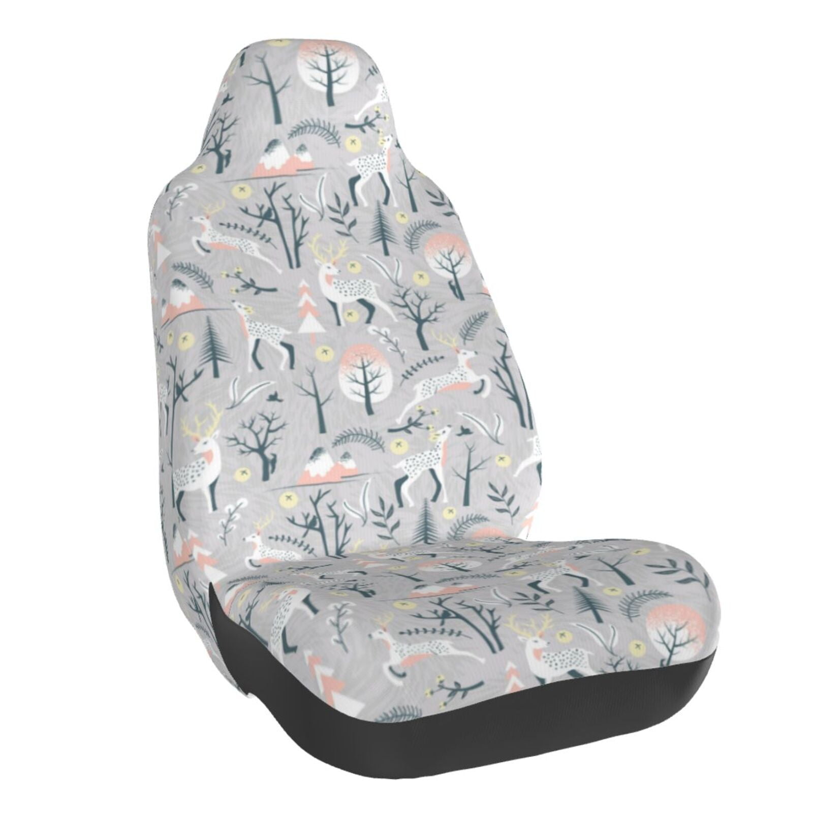 Pofeuu white Moose winter tree Print Automotive Car Seat Covers Flat ...