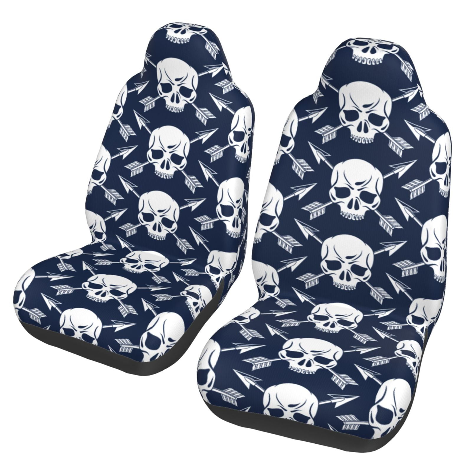 Pofeuu white arrow Skull Print Automotive Car Seat Covers Flat Cloth ...