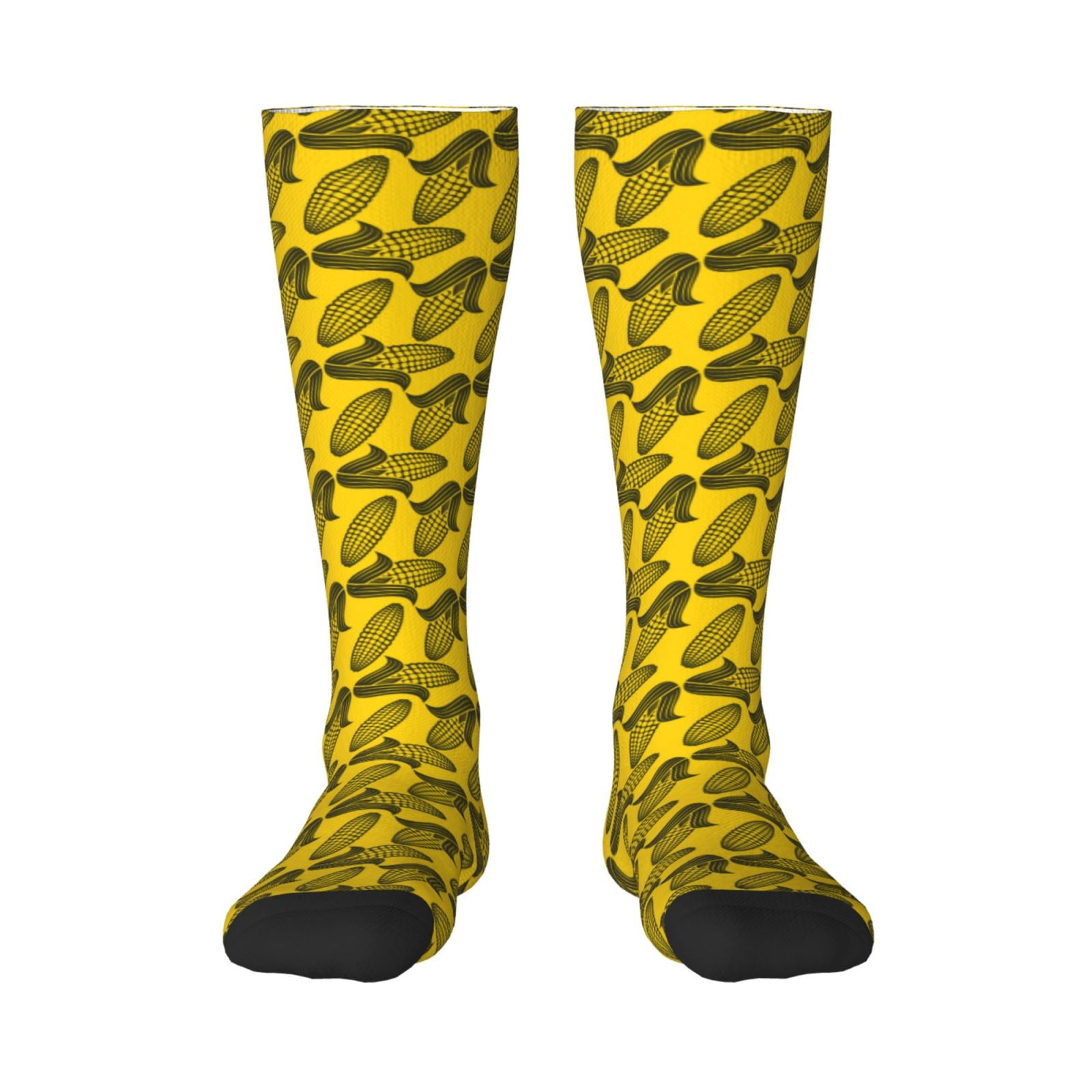 Pofeuu yellow Corn Print Stockings, Adult Running Hiking Socks for ...