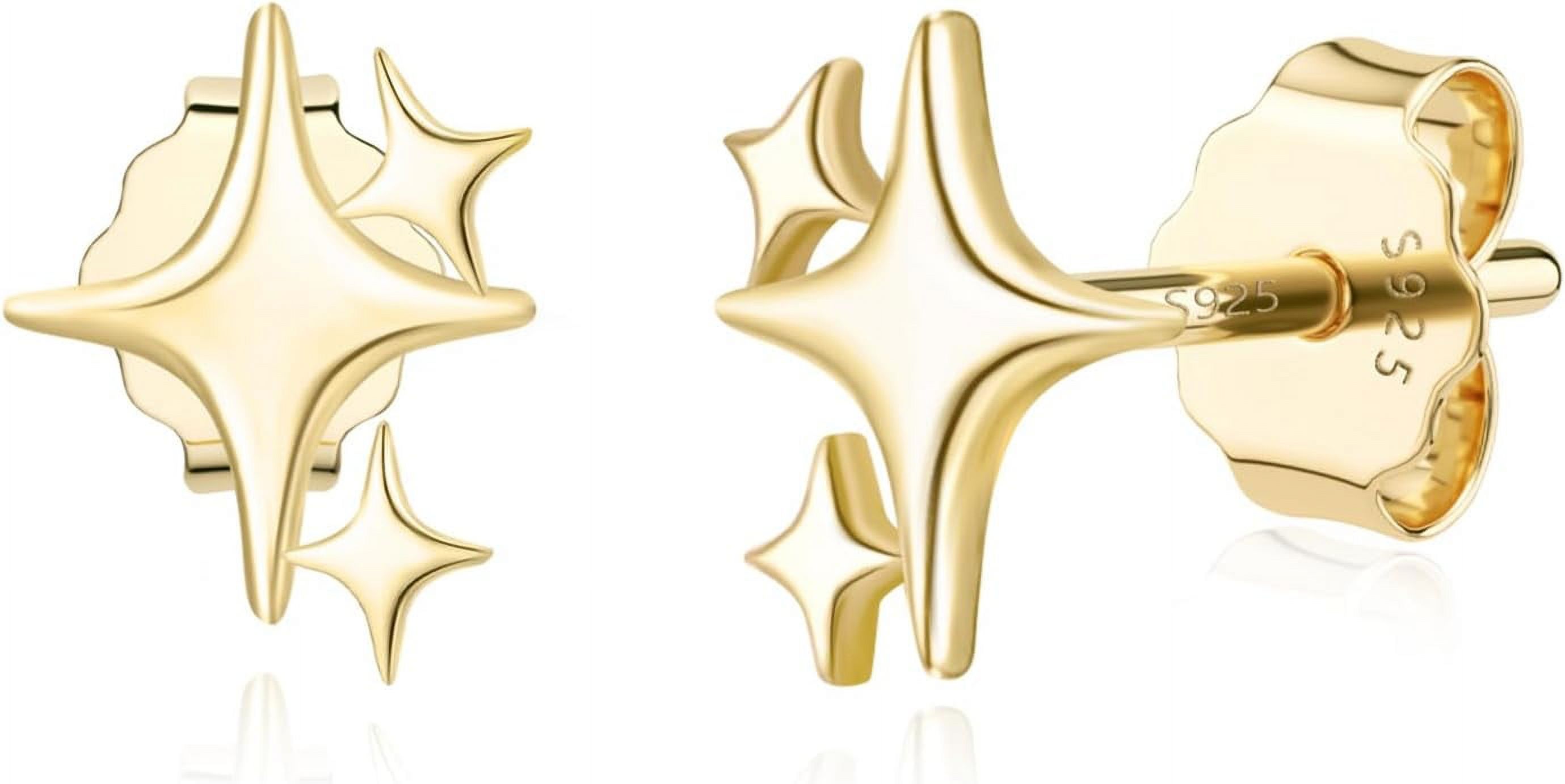 Pofo 925 Sterling Silver Stud Earrings Simple Mini Bar Circle Dot Heart Star Lightning Bolt Stud ...