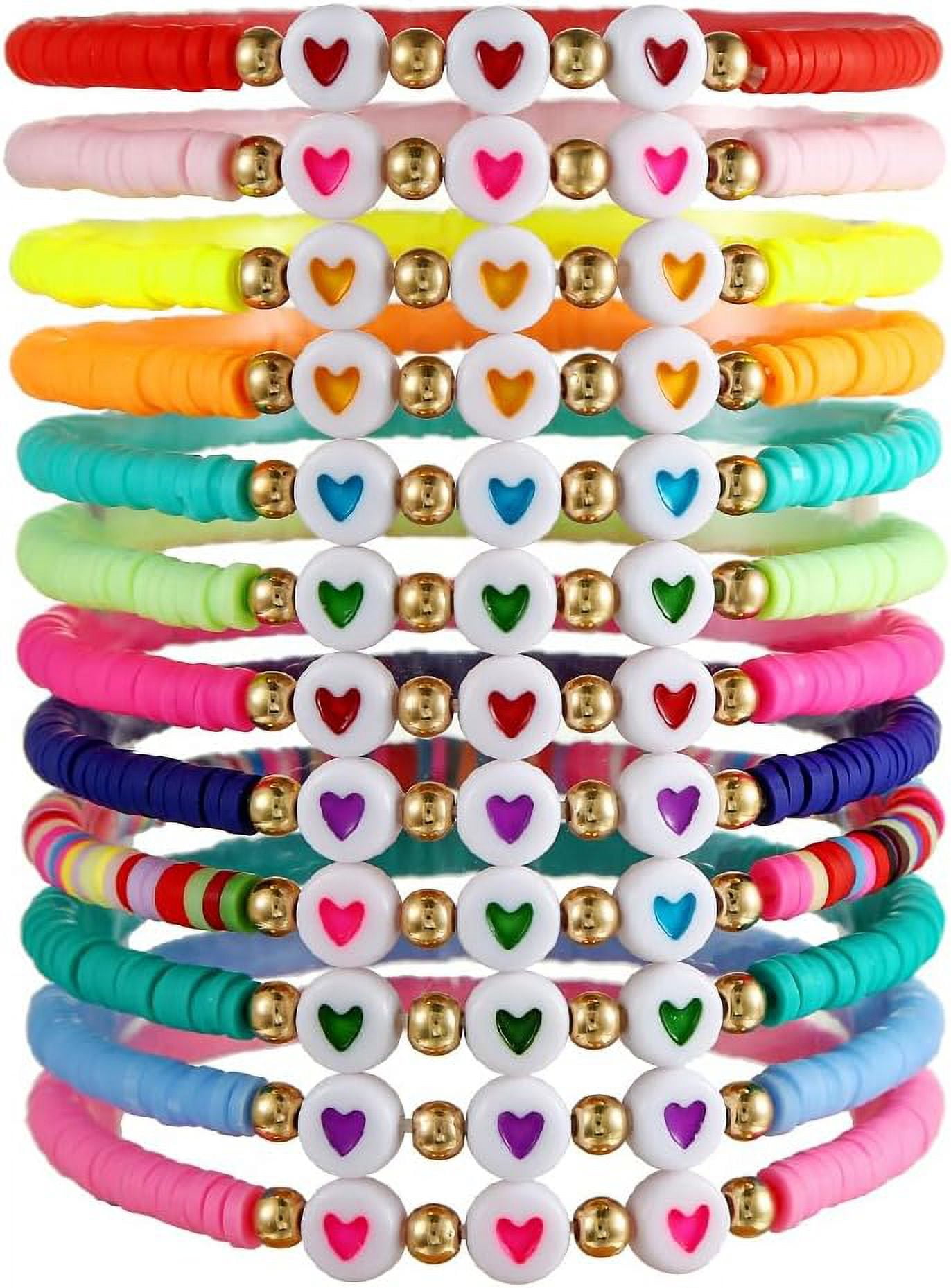 Pofo Heishi Surfer Clay Bead Bracelets Set For Women - Preppy Smile ...