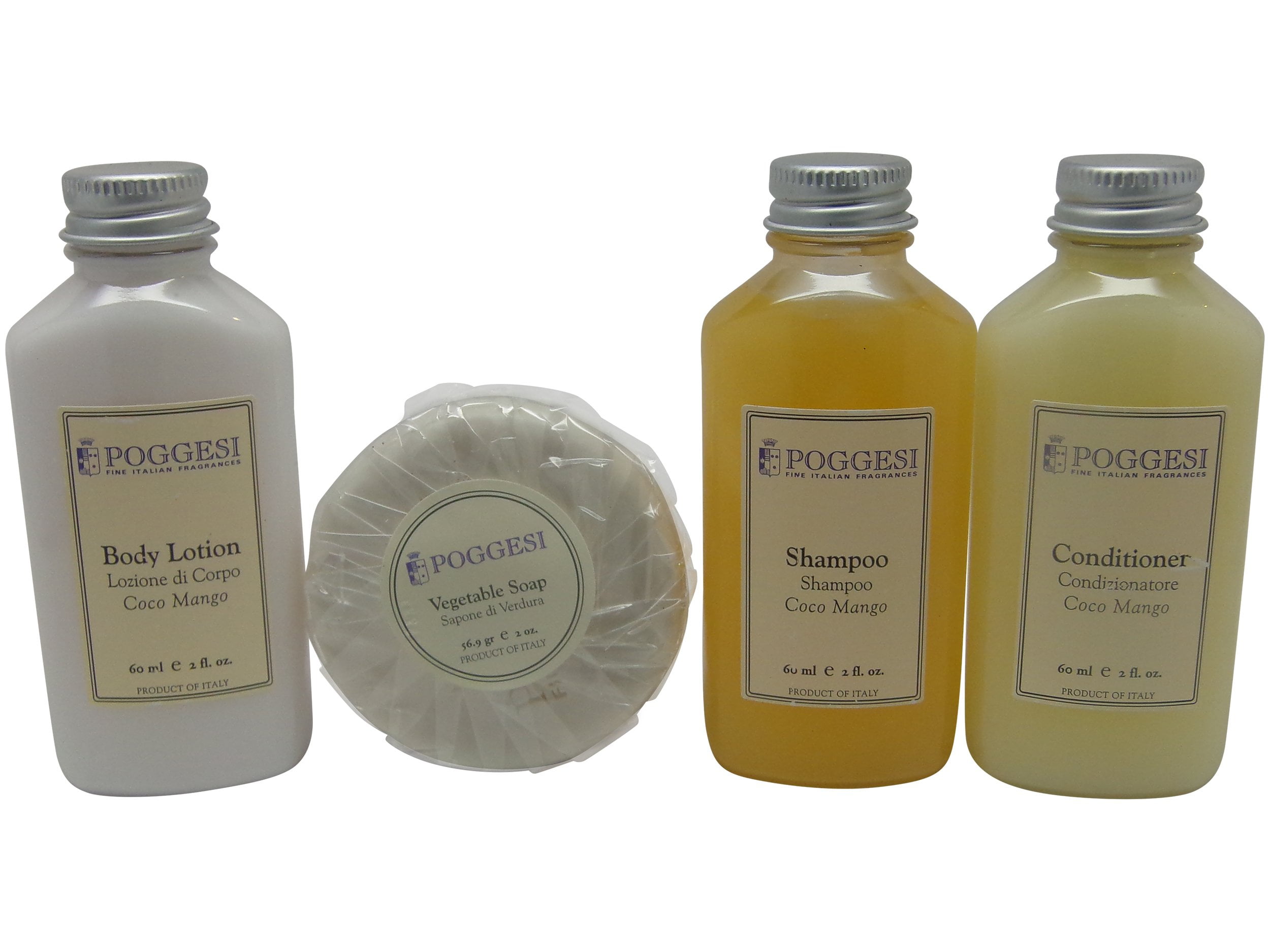 Poggesi Coco Mango Travel Set includes one of each Shampoo, Conditioner ...