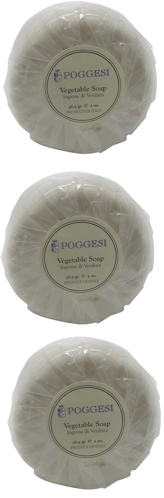 Poggesi Vegetable Soap Lot of 3 Each 2oz Bath Bars. Total of 6oz ...