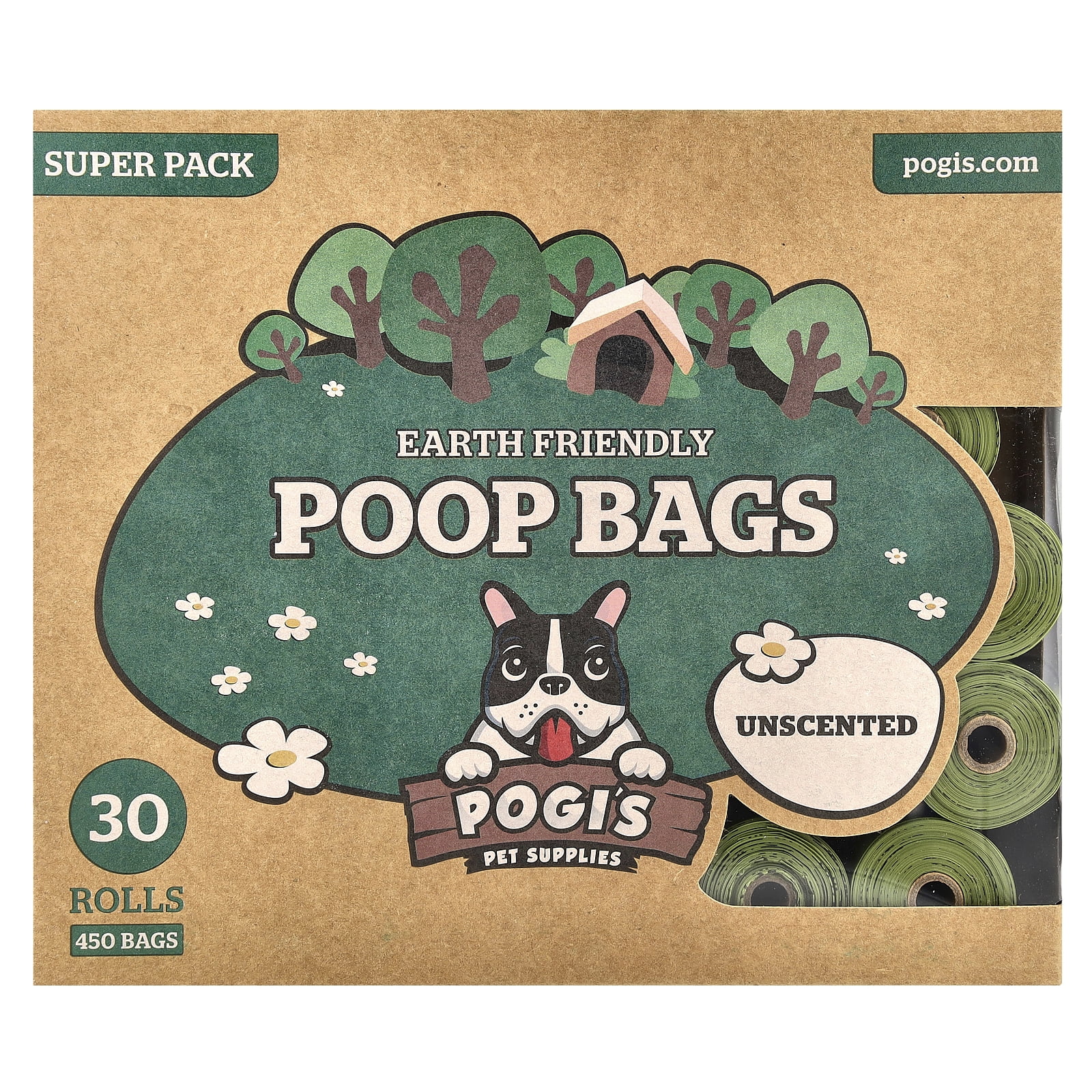 Pogi’s Dog Poop Bags - 30 Unscented Rolls (450 Doggie Poop Bags) - Leak ...