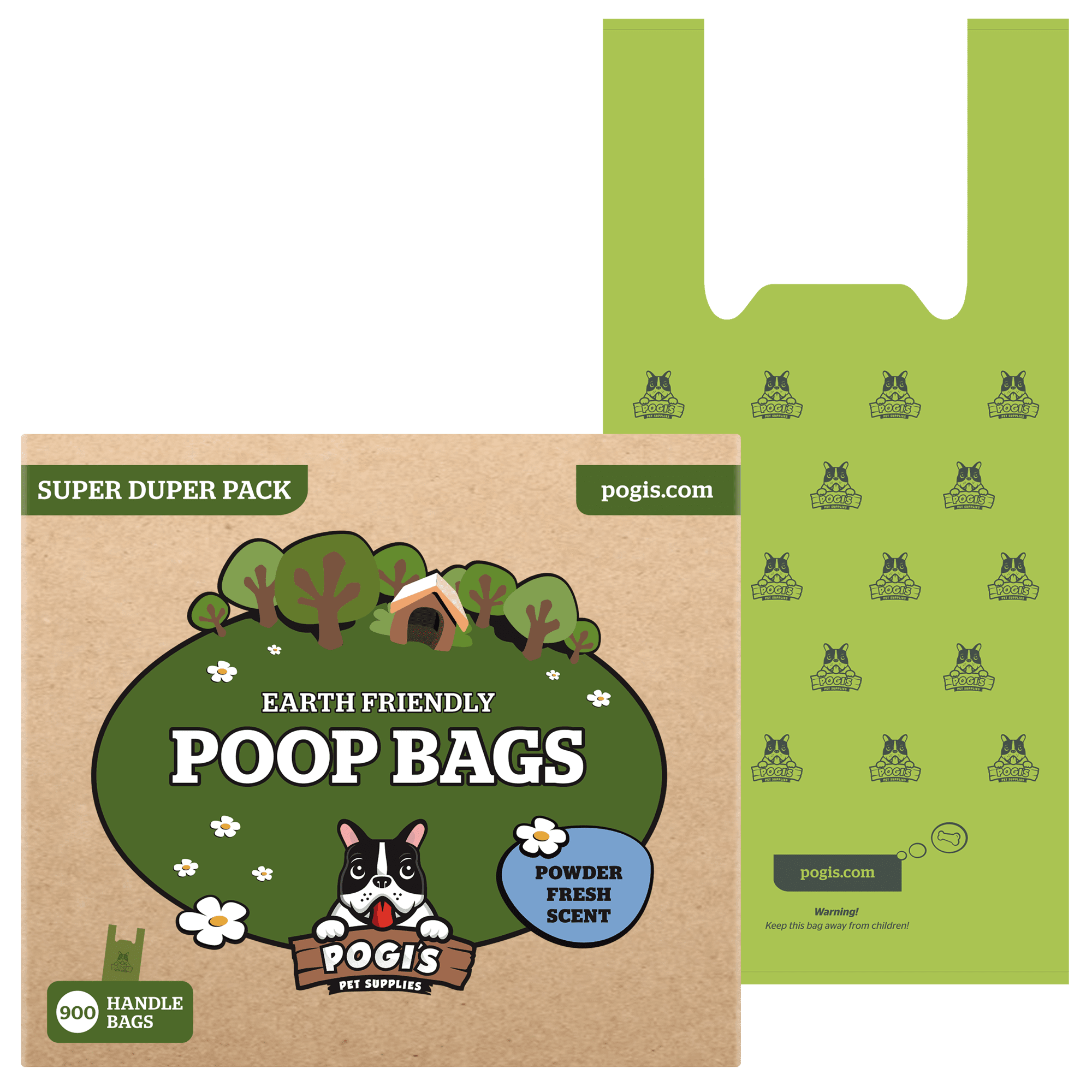 Pogi's Dog Poop Bags with Handles Bulk - 900 Doggy Poop Bags with Easy ...